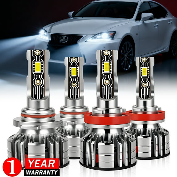 For Lexus IS250 IS350 2006-2010 9005 H11 LED Headlight High Low Beam ...
