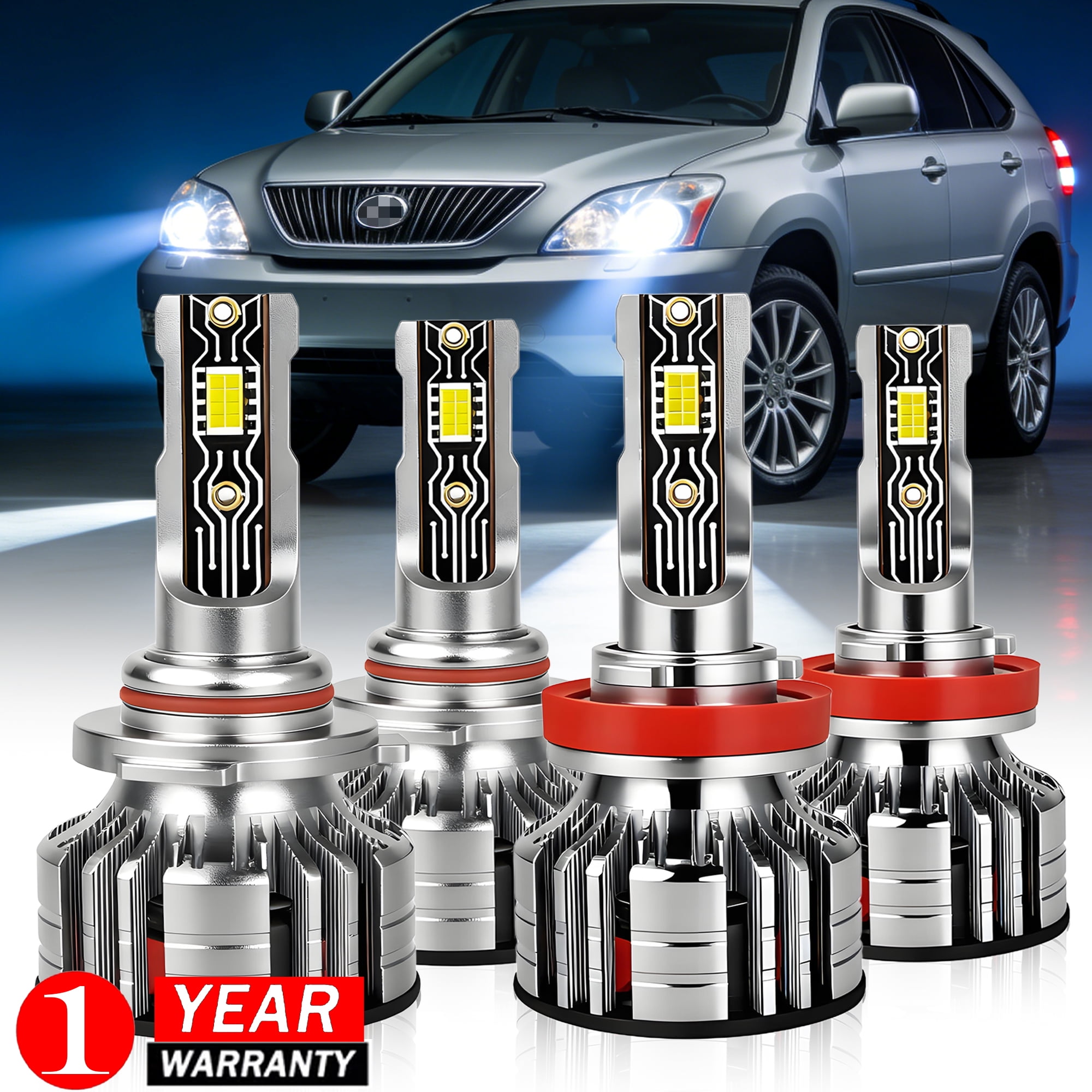 For Lexus RX330 2004 2005 2006 LED Headlight Bulbs Kit High/low Beam ...