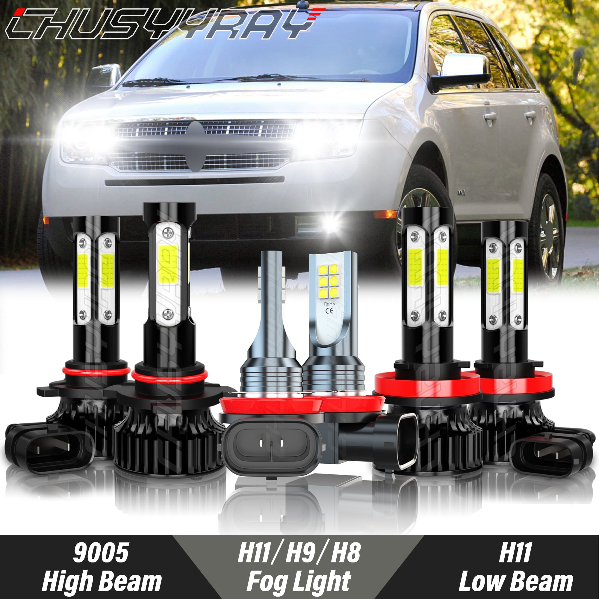 For Lincoln MKX 2007-2010 LED Headlight High Low Beam Fog Light Lamps ...