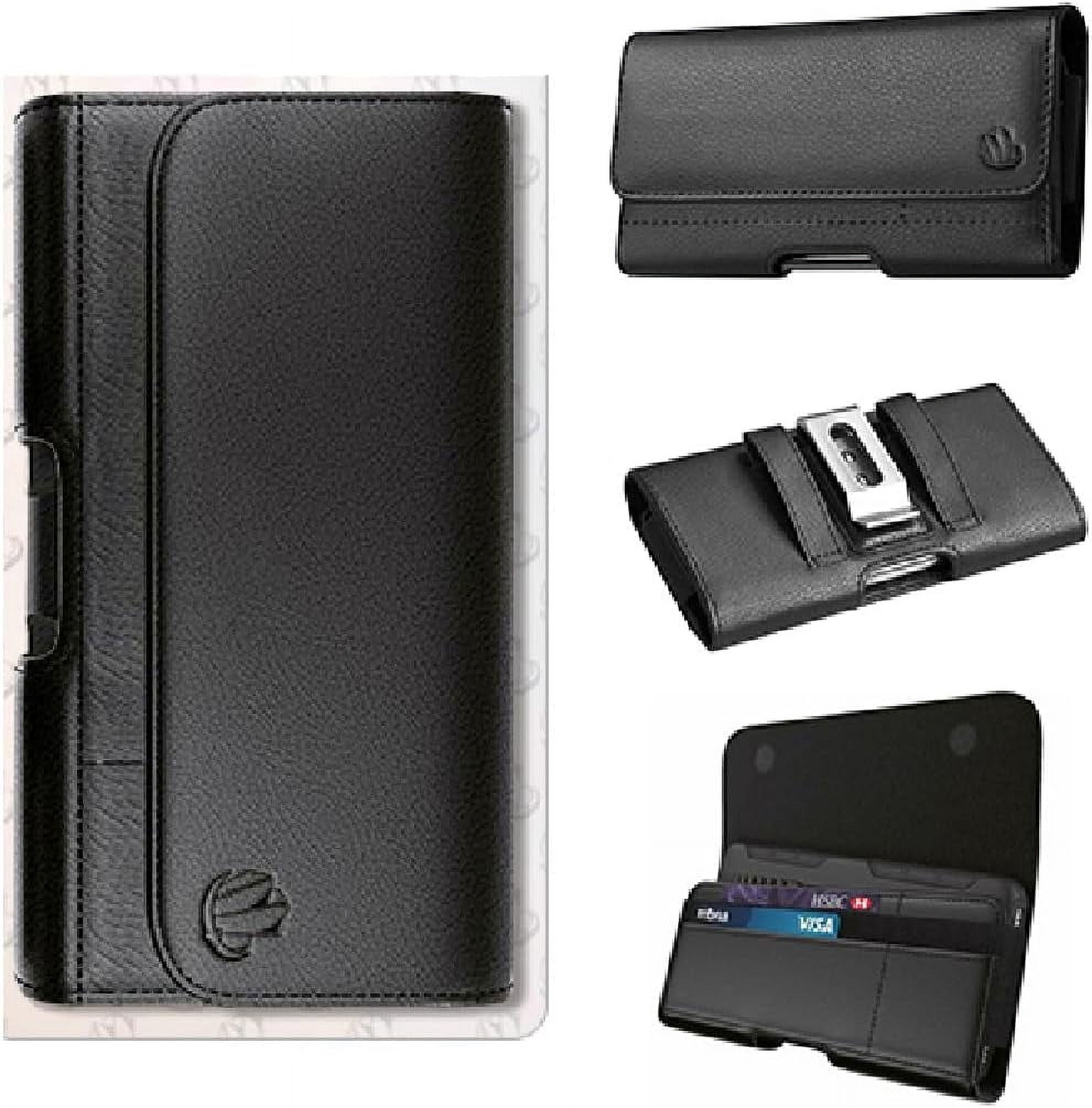 For Lively Jitterbug Smart 4 Belt Clip Credit Card 7.0 Black Pouch Case ...