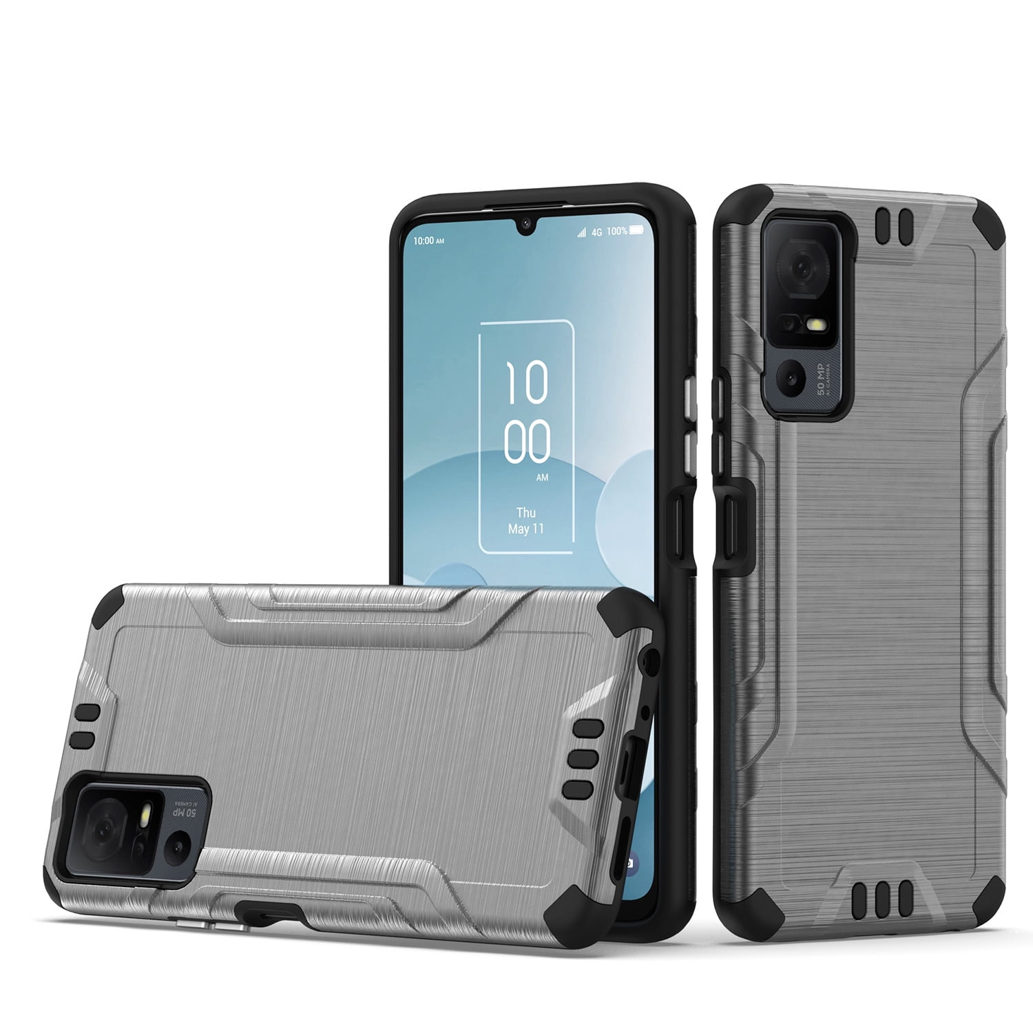 For Lively Jitterbug Smart 4 Dual Lining Hybrid Cover Phone Case - Gray ...