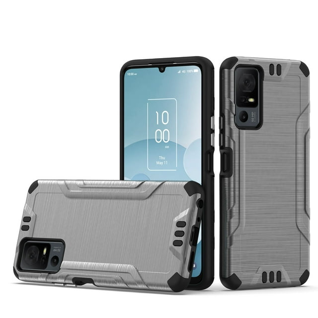 For Lively Jitterbug Smart 4 Dual Lining Hybrid Cover Phone Case - Gray ...