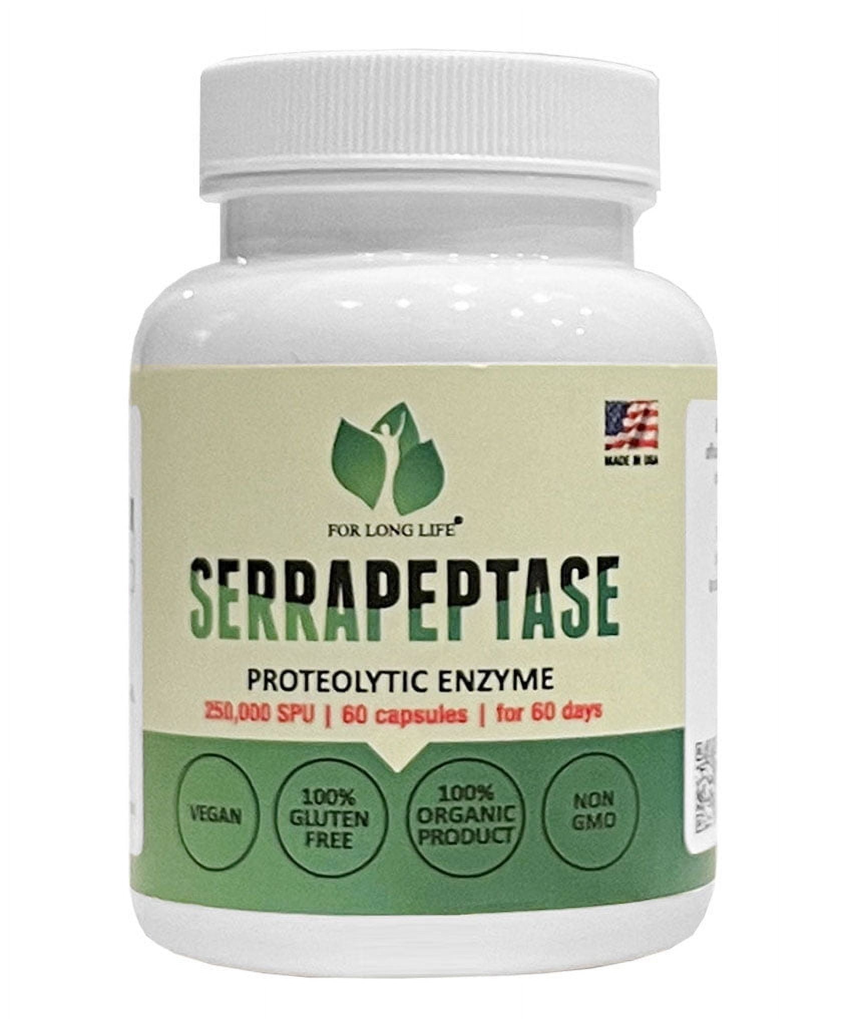 For Long Life - Serrapeptase 250,000 SPU - Enteric coated - Proteolytic ...