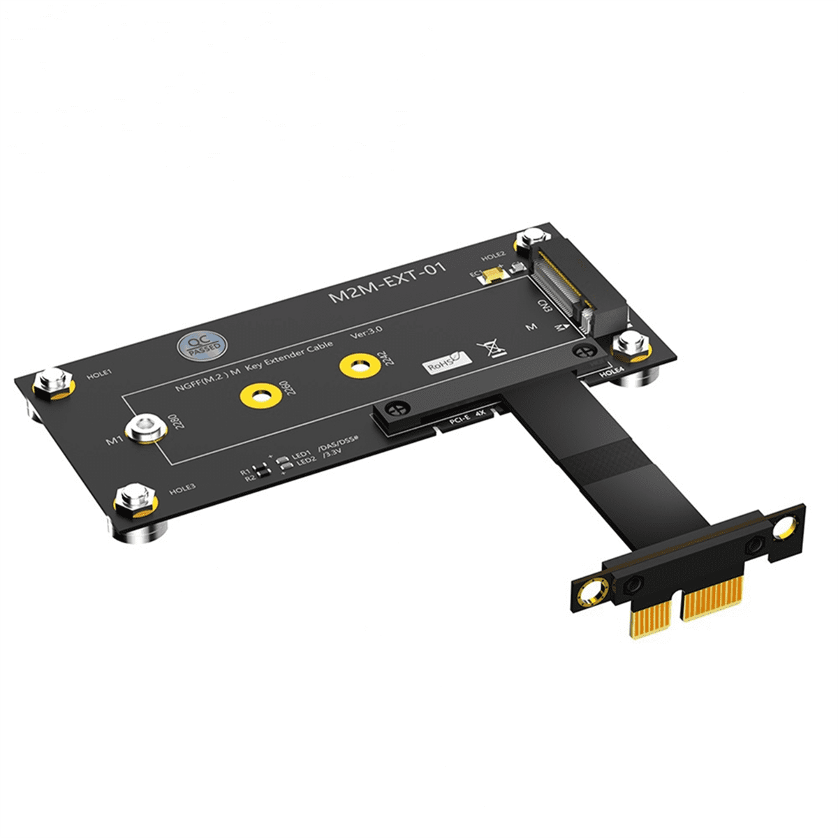 For M.2 NGFF NVME M-Key SSD to PCI-E 1X Extension Cable with Magnetic ...