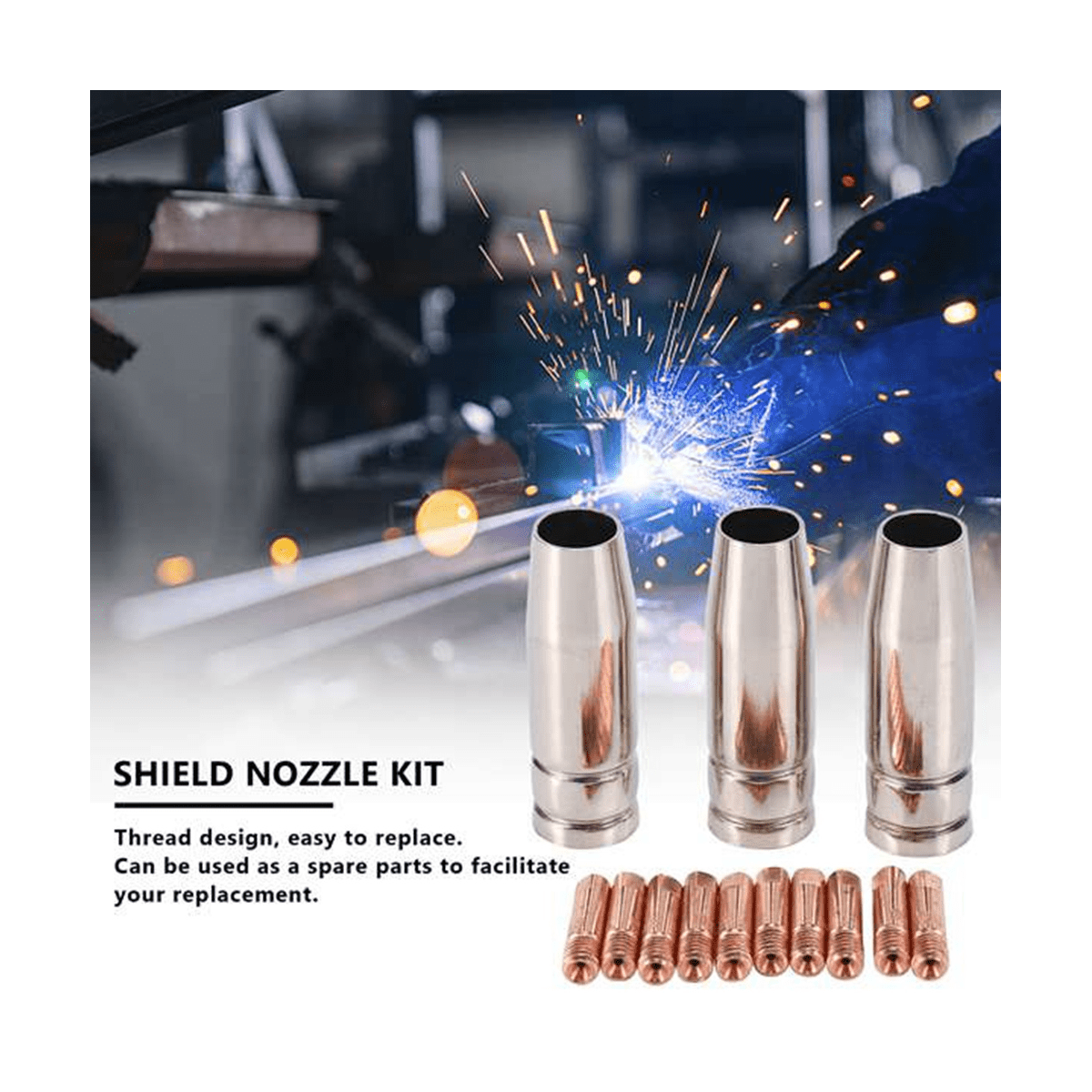 For MB15 15AK MIG Welding Torch Kit Tip Nozzle Diffuser MIG Welding Torch Accessory Kit 0.8mm ...