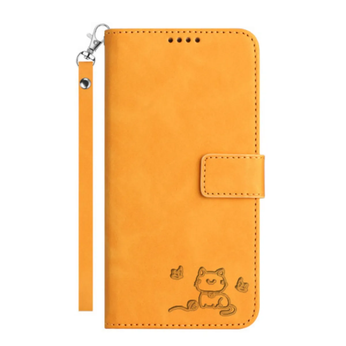 For MOTO E40 wallet phone case, embossed with cat pattern and card slot ...