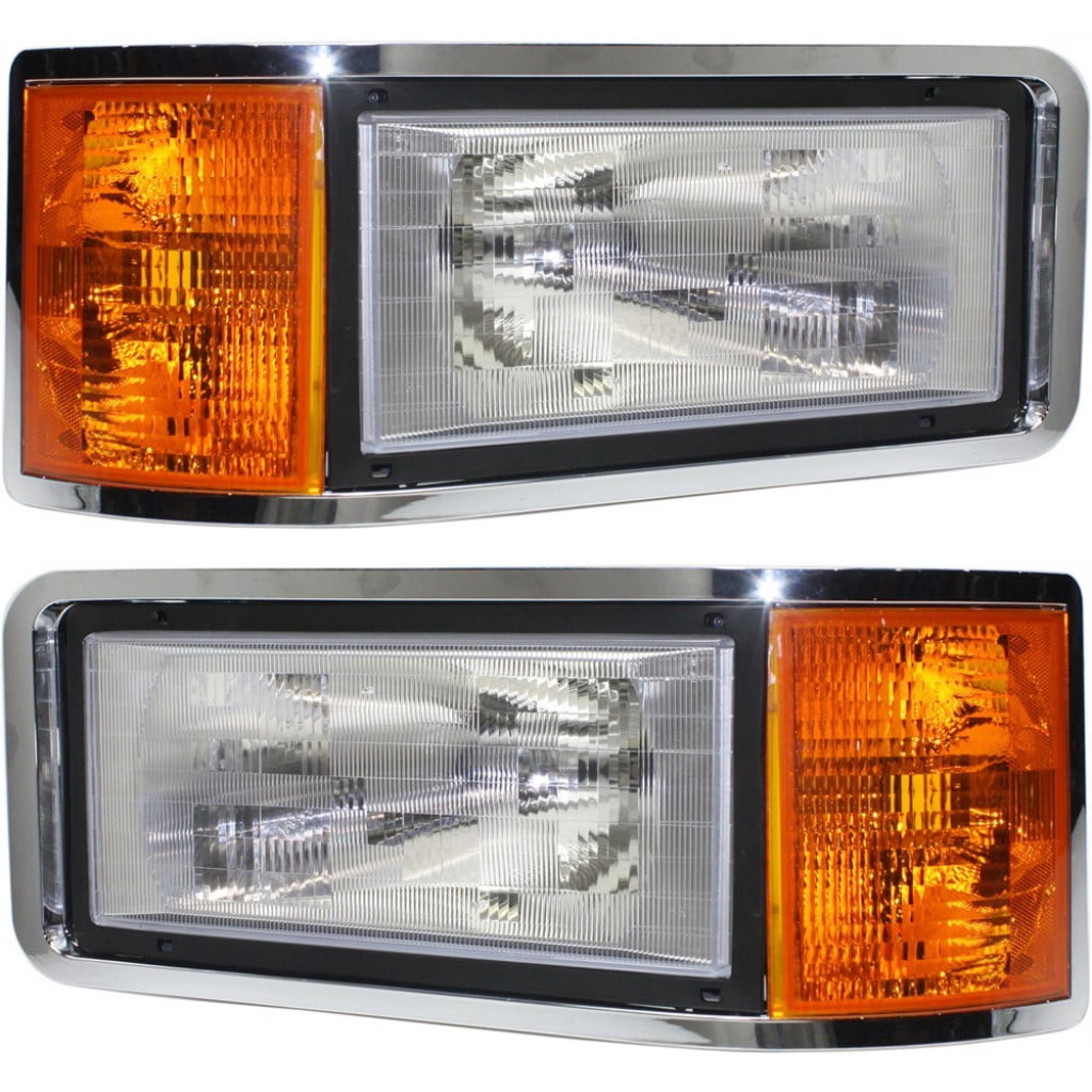 For Mack CH-600 Series Headlight Combo Assembly 1990-2007 Pair Driver ...