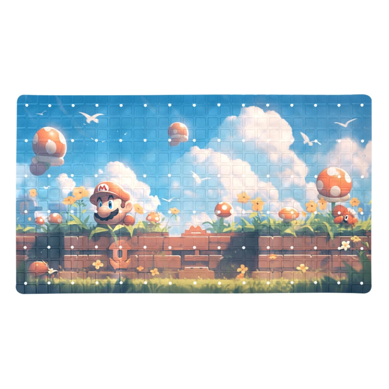 For Mario Non-Slip PVC Bath Mat for Tub with 15.1x26.8 in Size - Shower ...