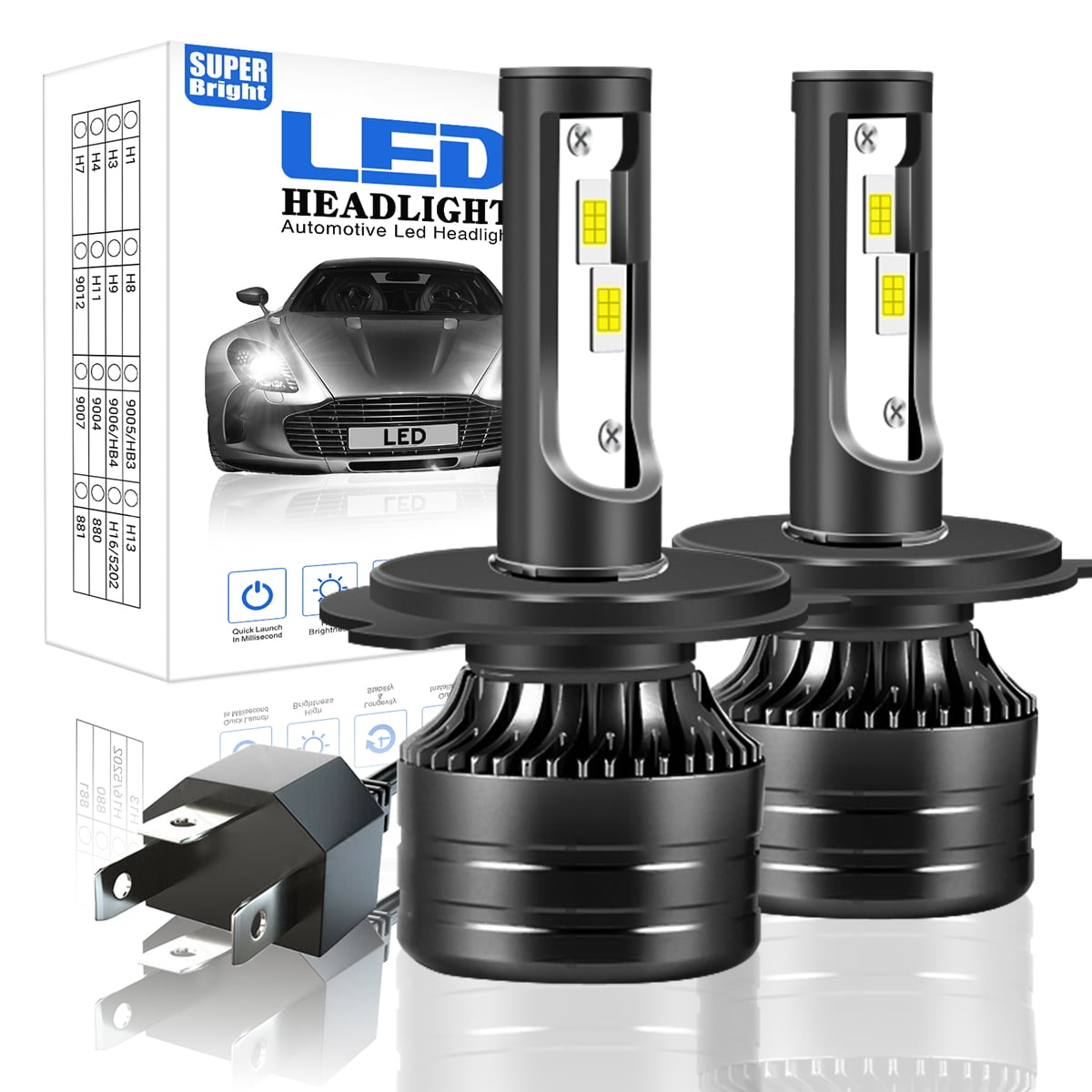 For Mazda 2 2011-2015 2016 2017 2018 2019 LED Headlight Bulbs 9003 H4 ...