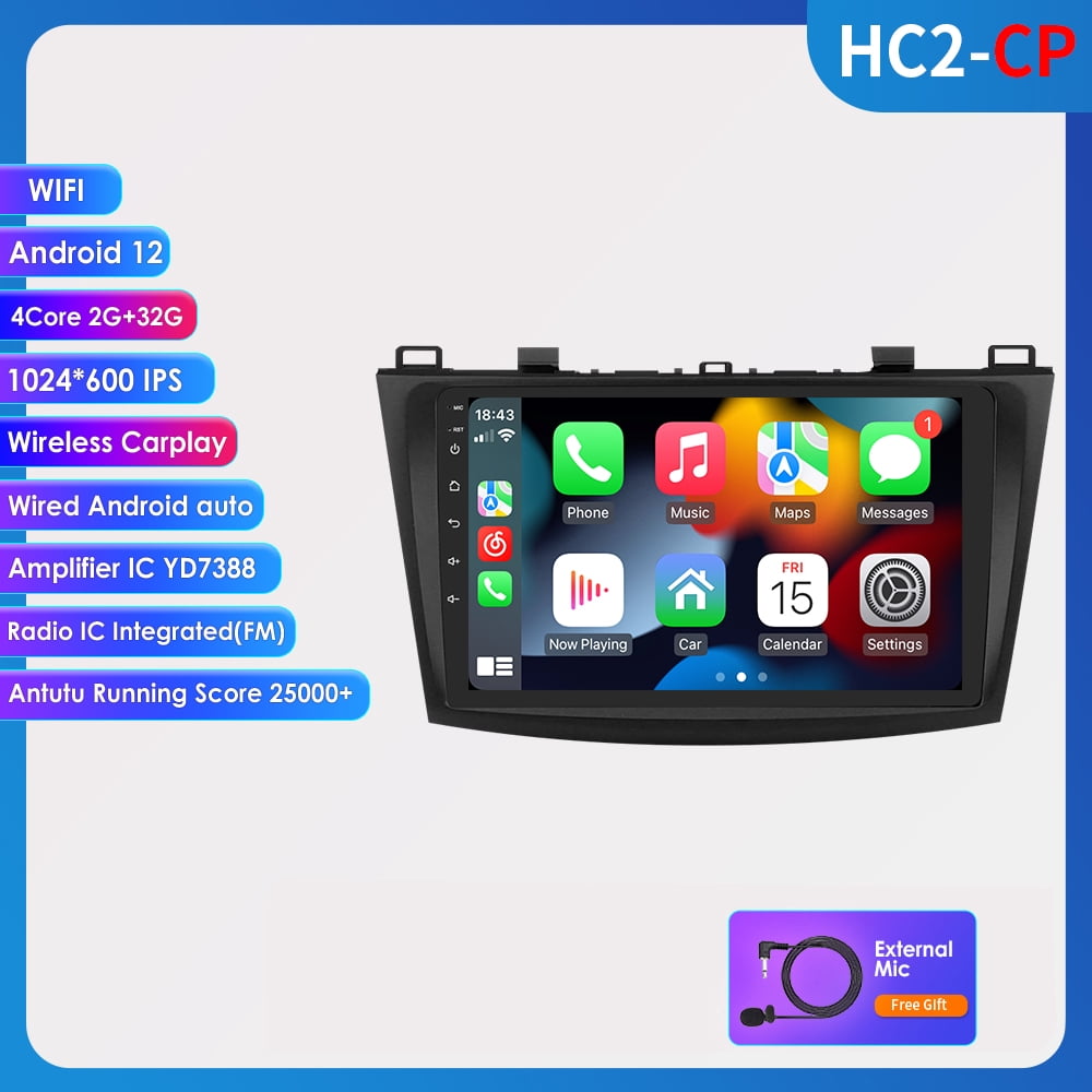 Mazda 3 2010-2013 Android 12 Carplay, 4 Core 2+32GB Car Stereo Radio ...