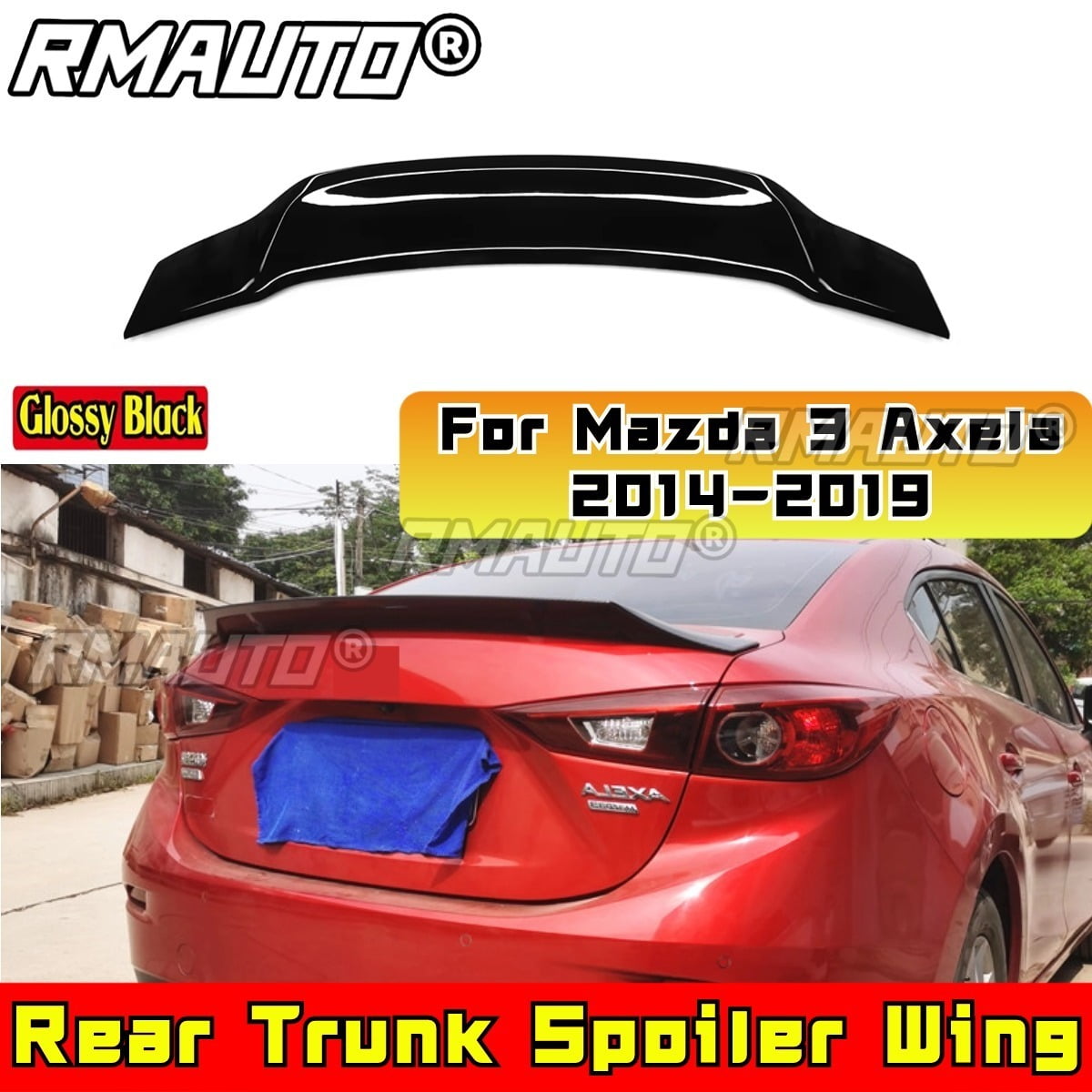 For Mazda 3 Axela 2014-2019 Car Rear Spoiler Rear Trunk Spoiler Wing ...