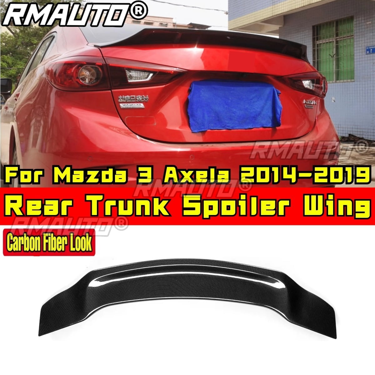 For Mazda 3 Axela 2014-2019 Car Rear Spoiler Rear Trunk Spoiler Wing ...