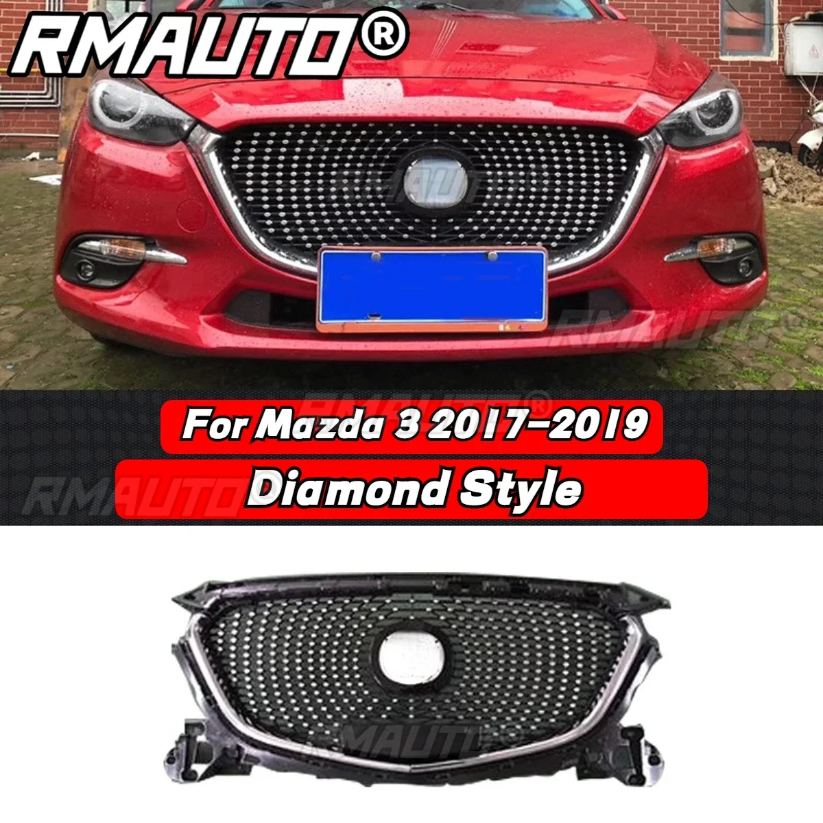 For Mazda 3 Axela 2017-2019 GT Style Racing Grill Front Bumper Grille ...