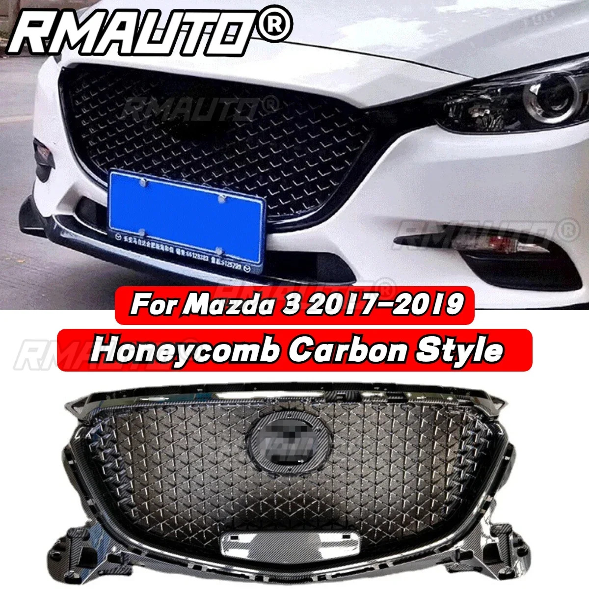 For Mazda 3 Axela 2020-2022 GT Style Front Bumper Grille Racing Grill ...