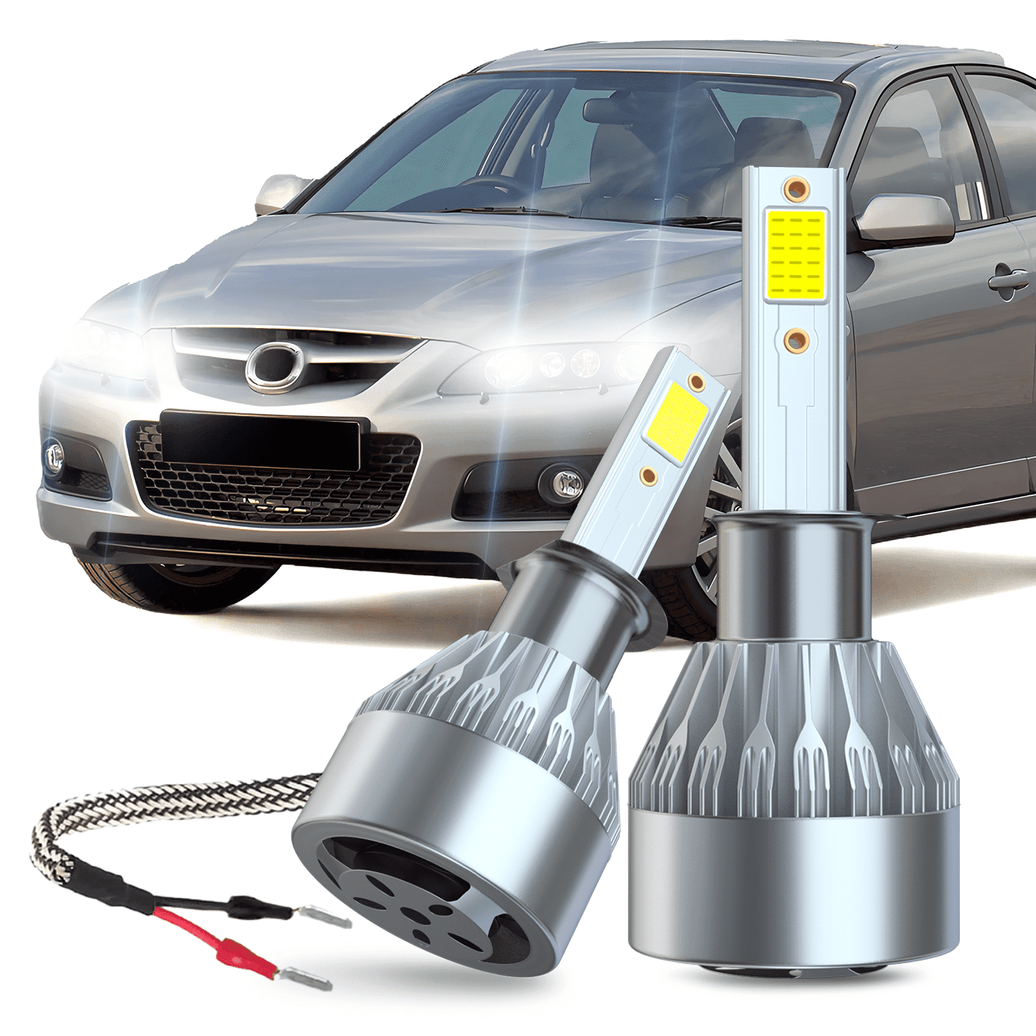 For Mazda 6 2003-2007 2008 H1 LED Headlight Combo High & Low Beam Bulbs ...