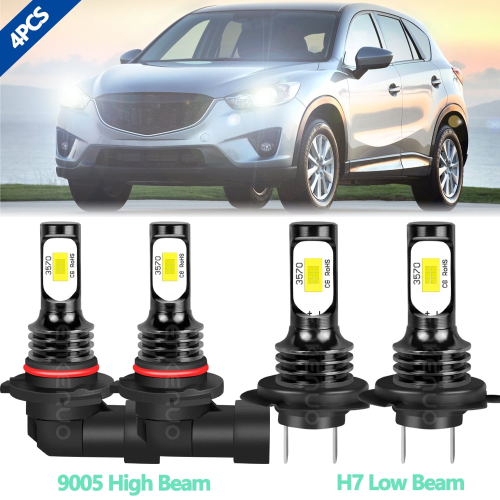 For Mazda CX-7 2007/08-2011 LED Headlights High Low Beam 4 Bulbs Combo ...
