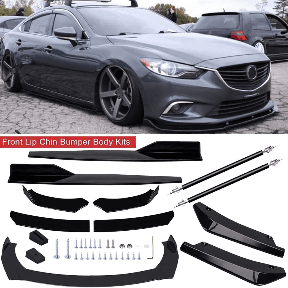 For Mazda6 2014-2018 Black Front Bumper Lip Spoiler Splitter+Side ...