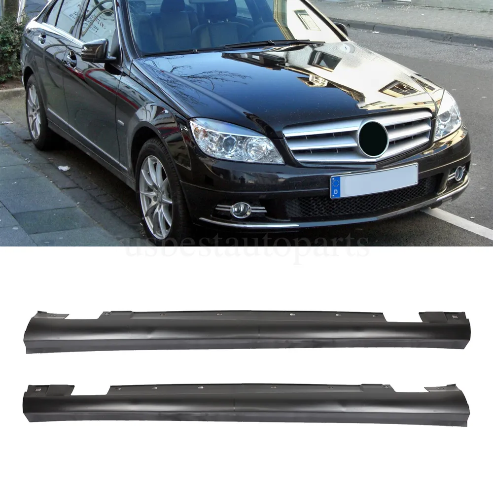 For Mercedes-Benz C-Class W204 2008-2013 C250 300 350 Side Skirt Rocker ...