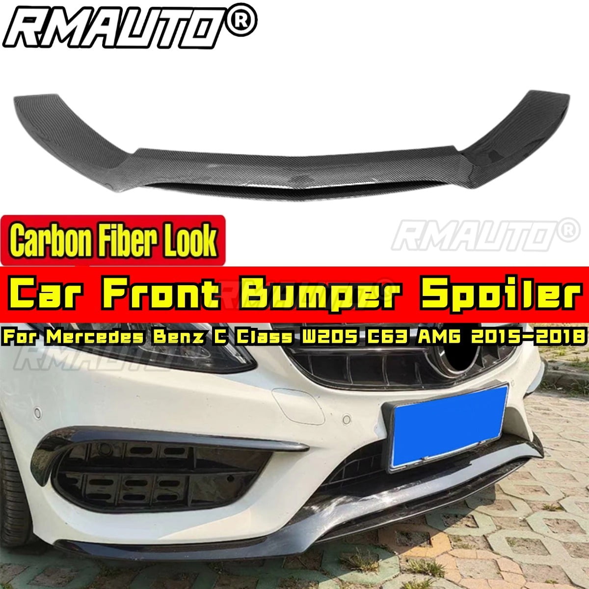 For Mercedes Benz C Class W205 C63 AMG 2015-2018 Body Kit Front Bumper ...