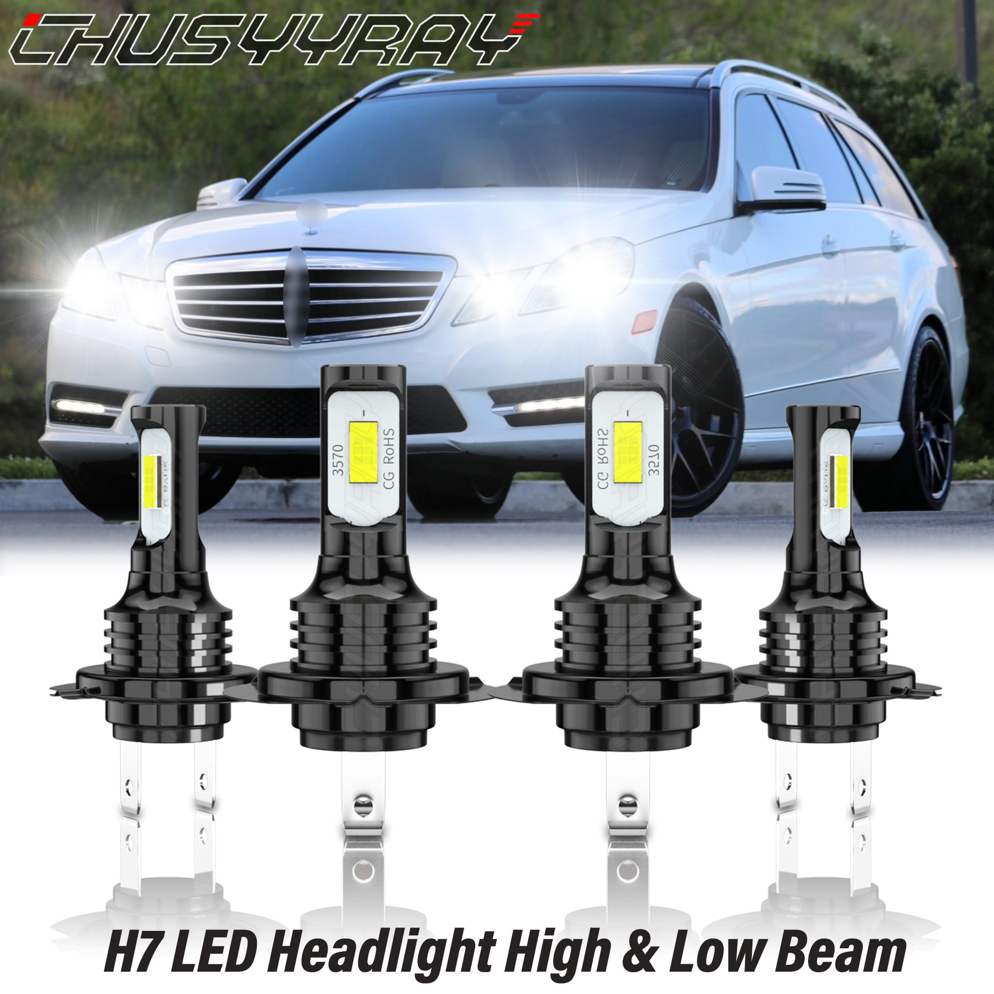 For Mercedes-Benz E350 2006-2013 - 6000K White LED Headlight High Low ...