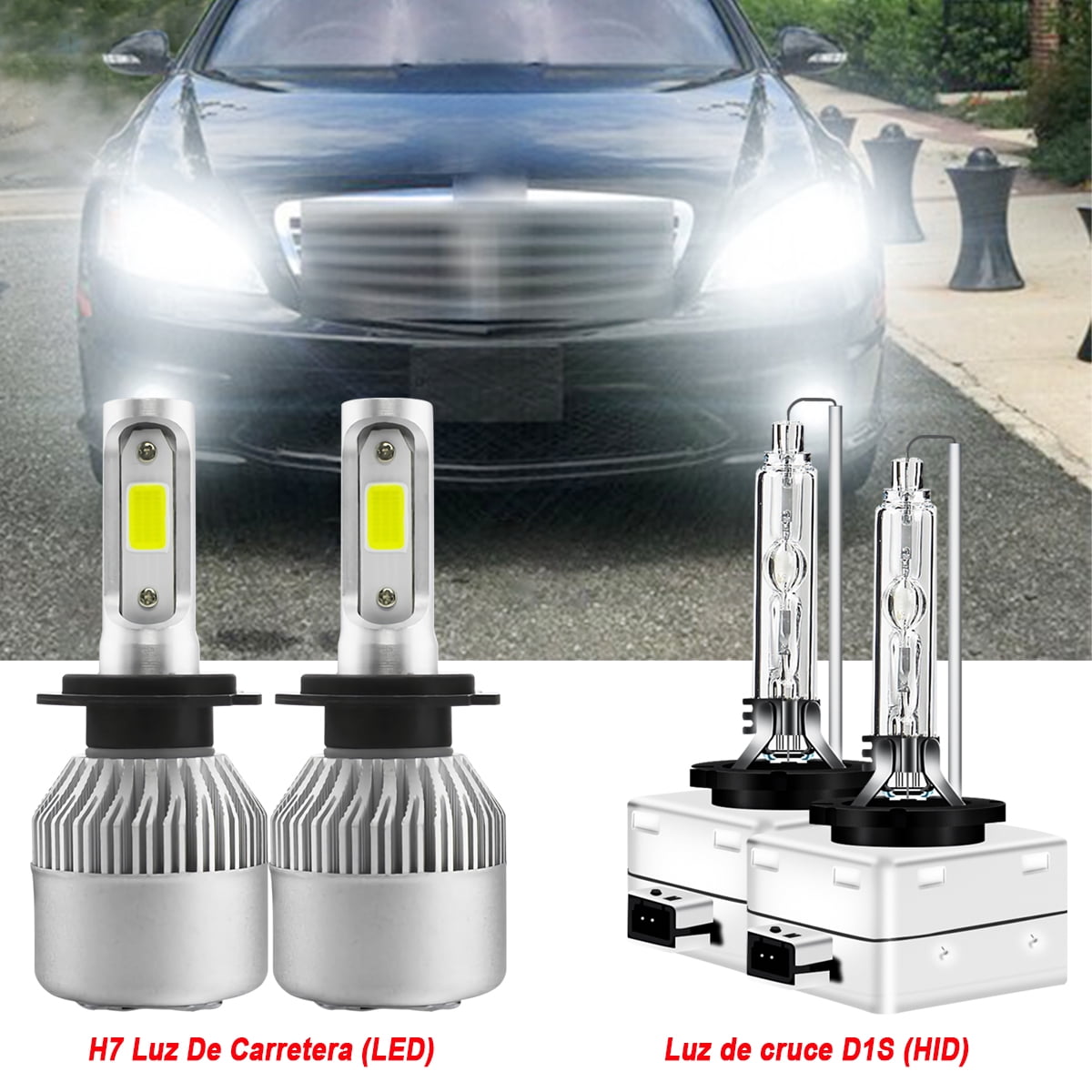 For Mercedes-Benz GL450 E350 E320 B200 C250 C350 H7 LED High Beam and ...