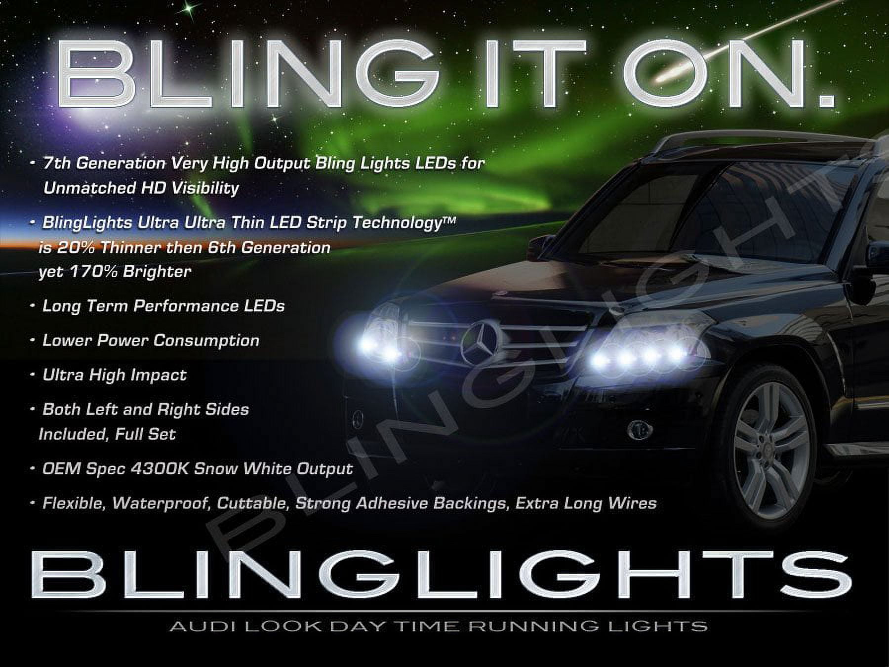 For Mercedes-Benz GLK 350 GLK350 LED DRL Strips for Headlamps ...