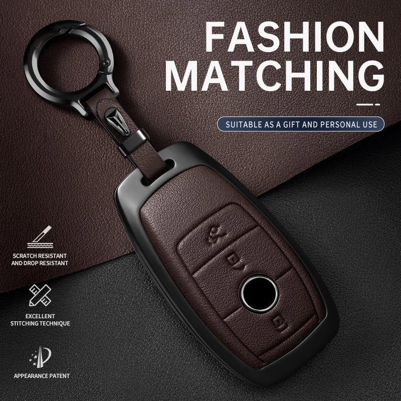 For Mercedes Benz Key Fob Cover Leather Car 2017-2021 E-Class 2018-2021 ...
