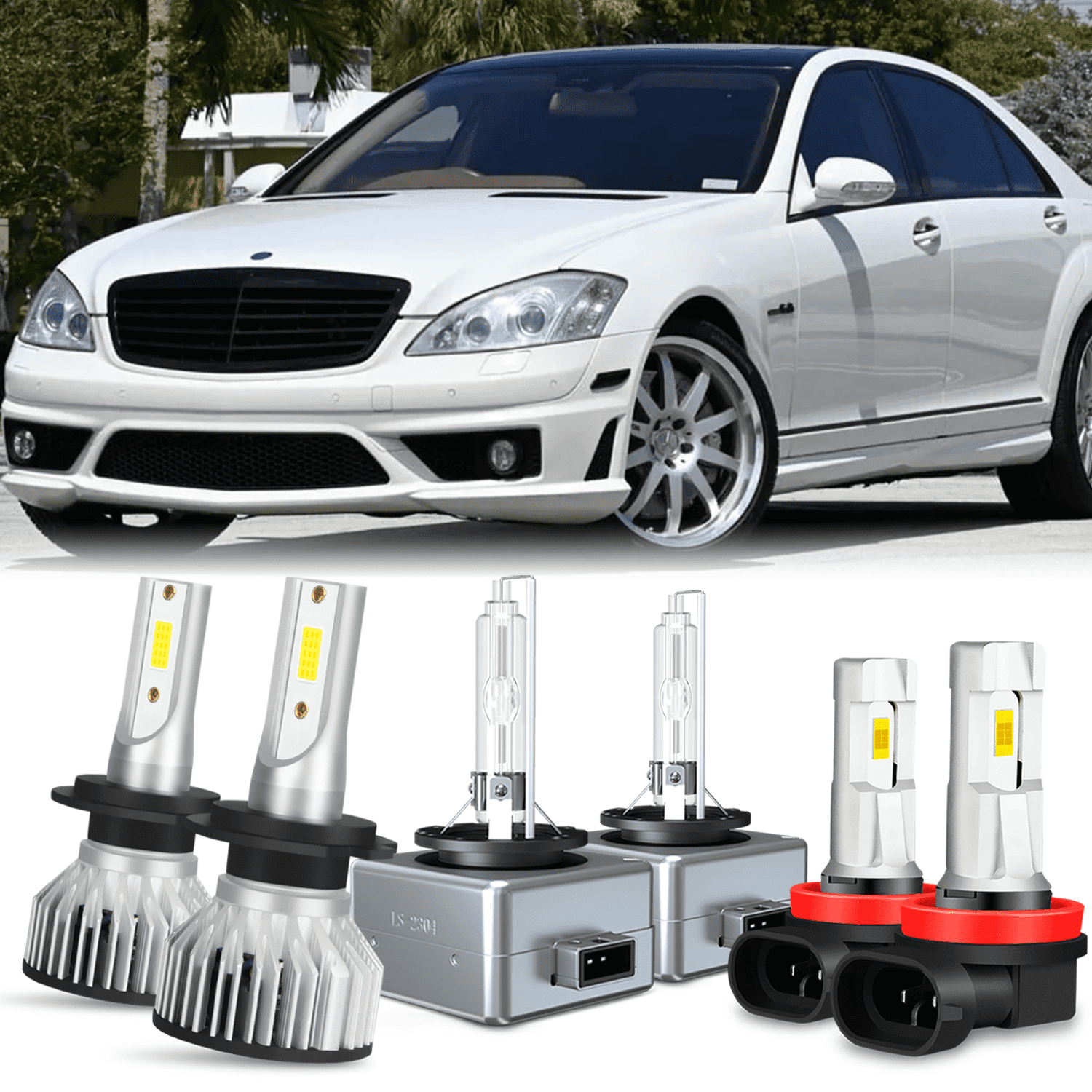 For Mercedes-Benz S63 AMG 2008-2010 LED HID Xenon Headlight High Low ...