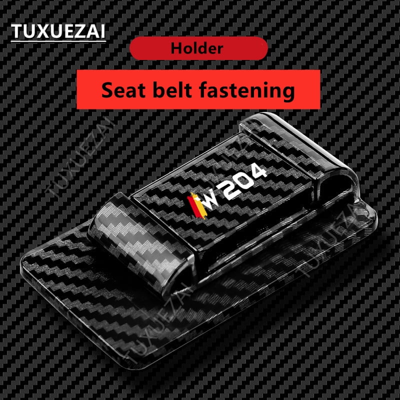For Mercedes Benz W204 2pcs Carbon Fibre Seat Belts Holder Stopper ...