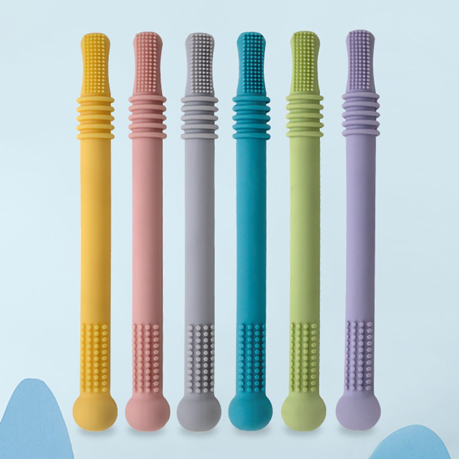 Happy Date Silicone Teether Tubes, BPA Free Chew Toy for Babies 3-12 ...