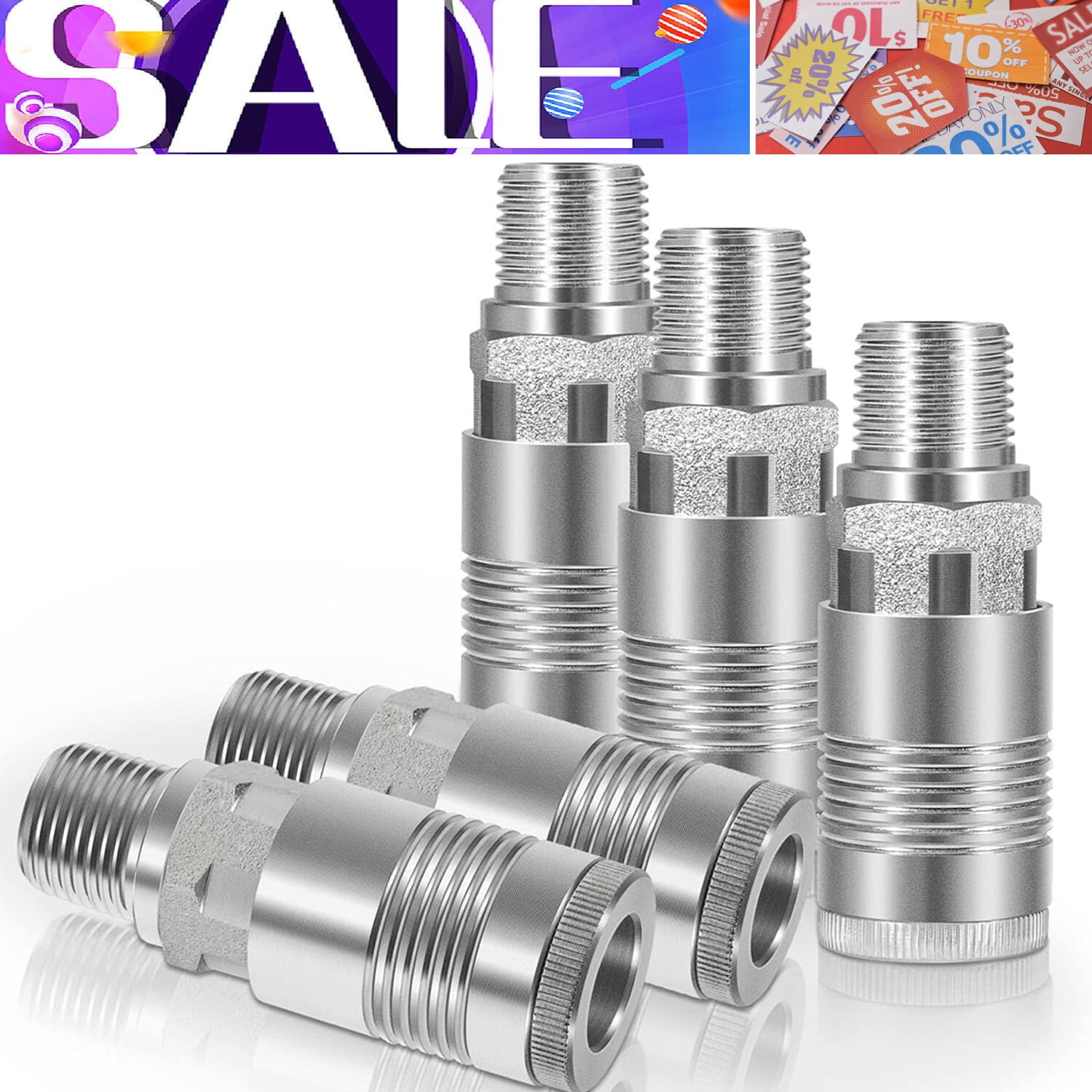 For Milton S1816 G Style 1/2" NPT Male Air Coupler Pneumatic 60+ SCFM ...