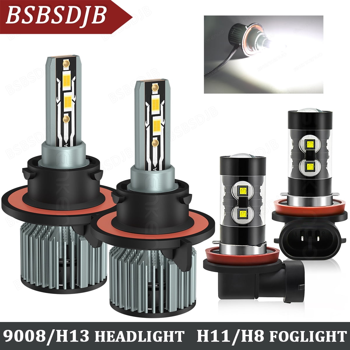 For Mini Cooper 2009-2017 White LED Headlight + Fog Light Combo 4x ...
