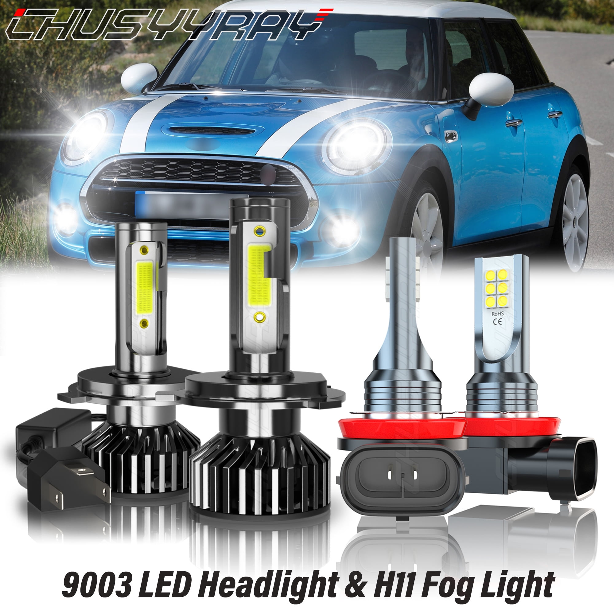 For Mini Cooper 2015 2016 2017 2018 2019 - 4x LED Headlight Fog Light ...