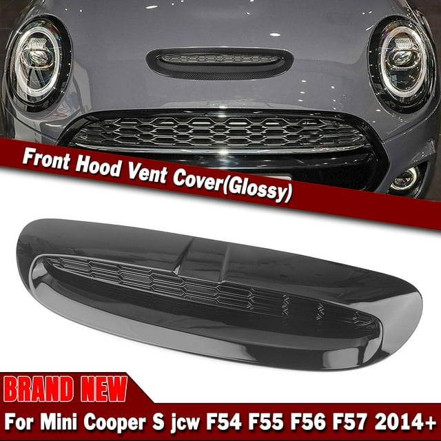For Mini Cooper S JCW F54 F55 F56 F57 2014+ Front Hood Scoop Air Vent Carbon Fiber Look Glossy ...