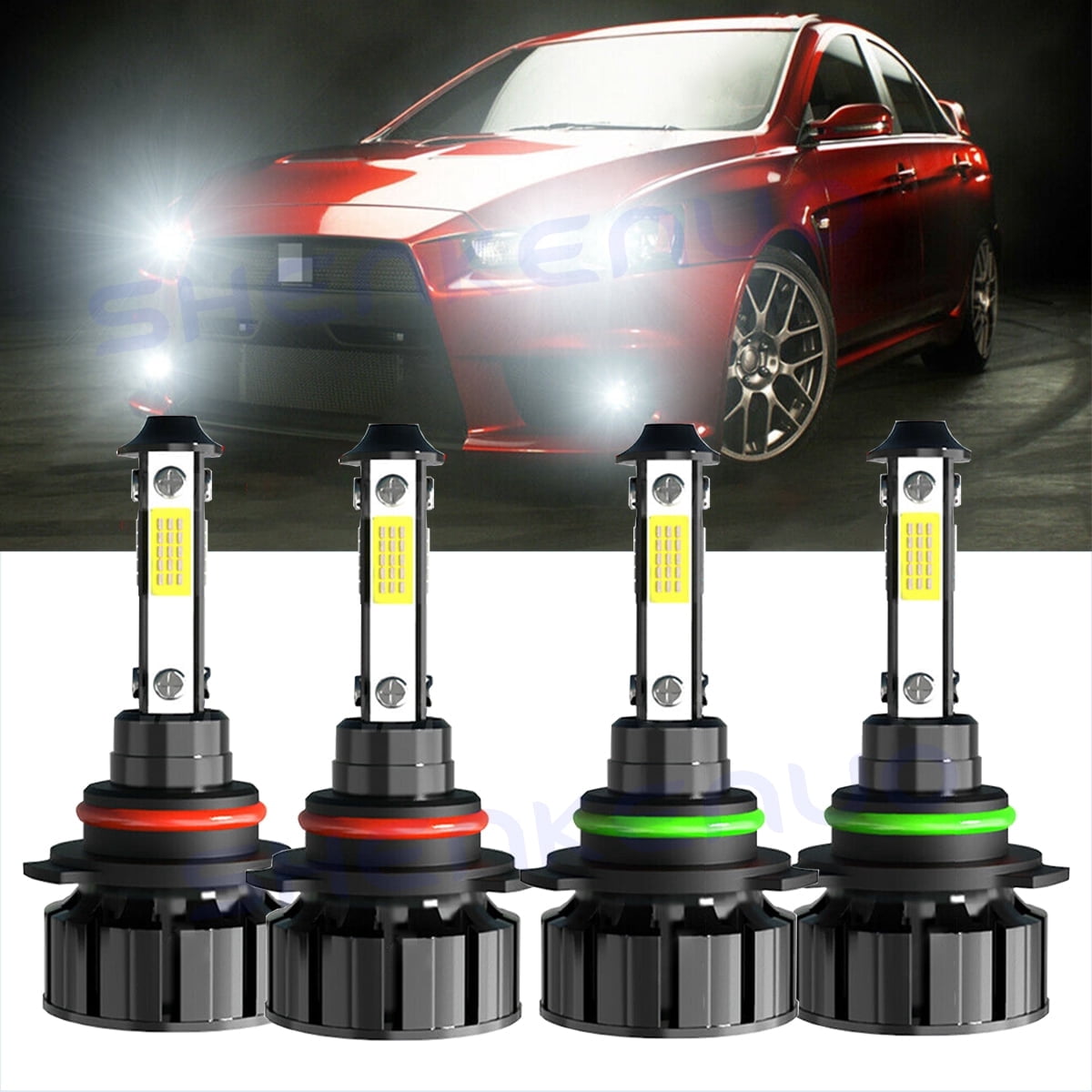 For Mitsubishi Lancer 2005-2017 6000K LED Headlight High Low Beam Bulbs ...