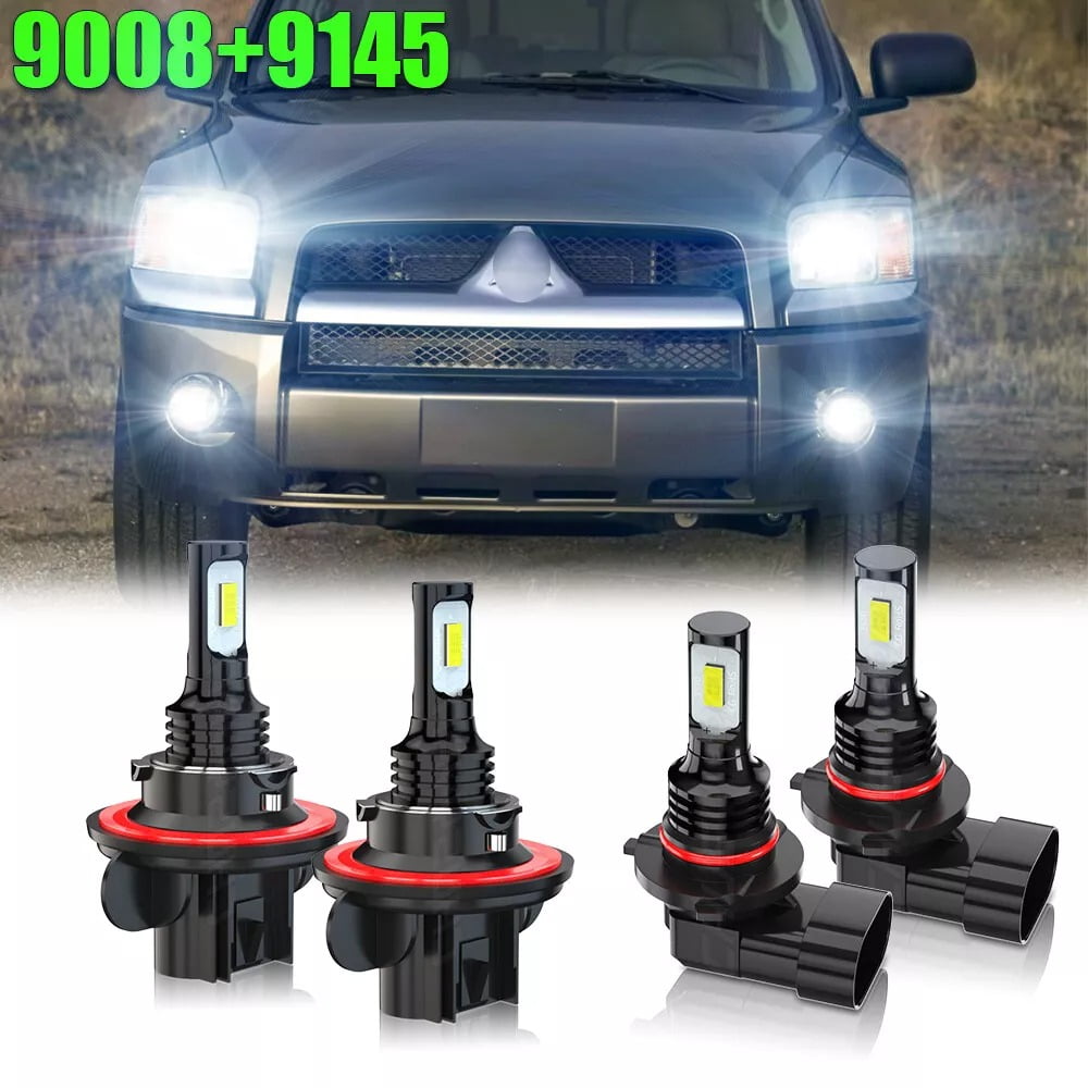 For Mitsubishi Raider 2006 2007 2008 2009 4Pcs LED Headlight + Fog ...