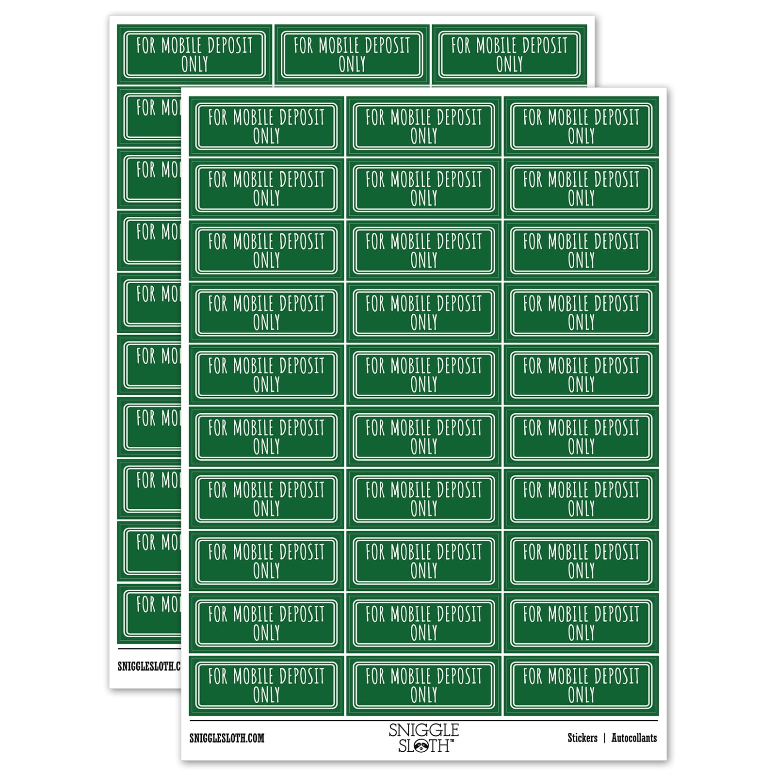 For Mobile Deposit Only Check Sticker Set - Dark Green - Matte Finish ...