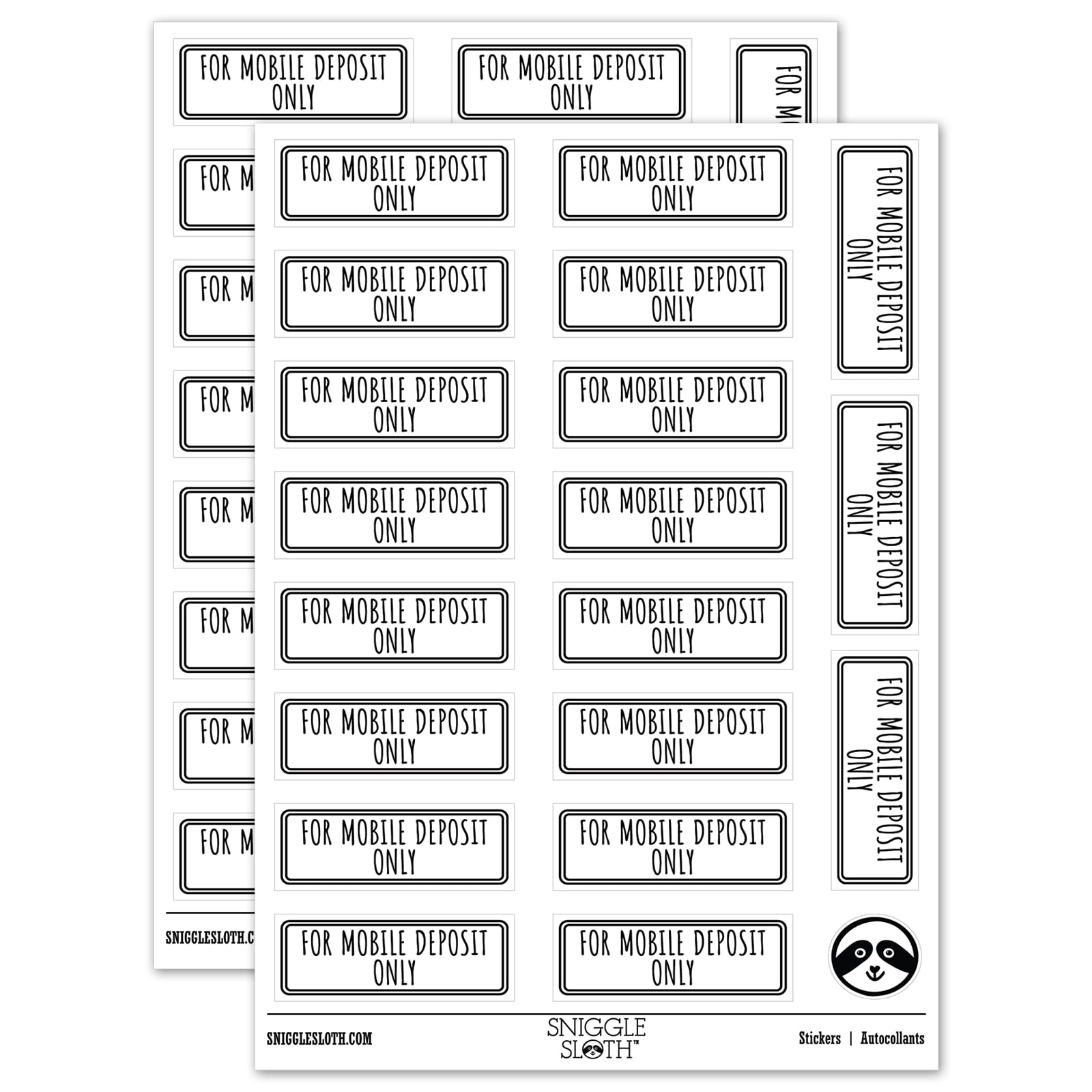 For Mobile Deposit Only Check Sticker Set - White - Matte Finish - 2.00 ...