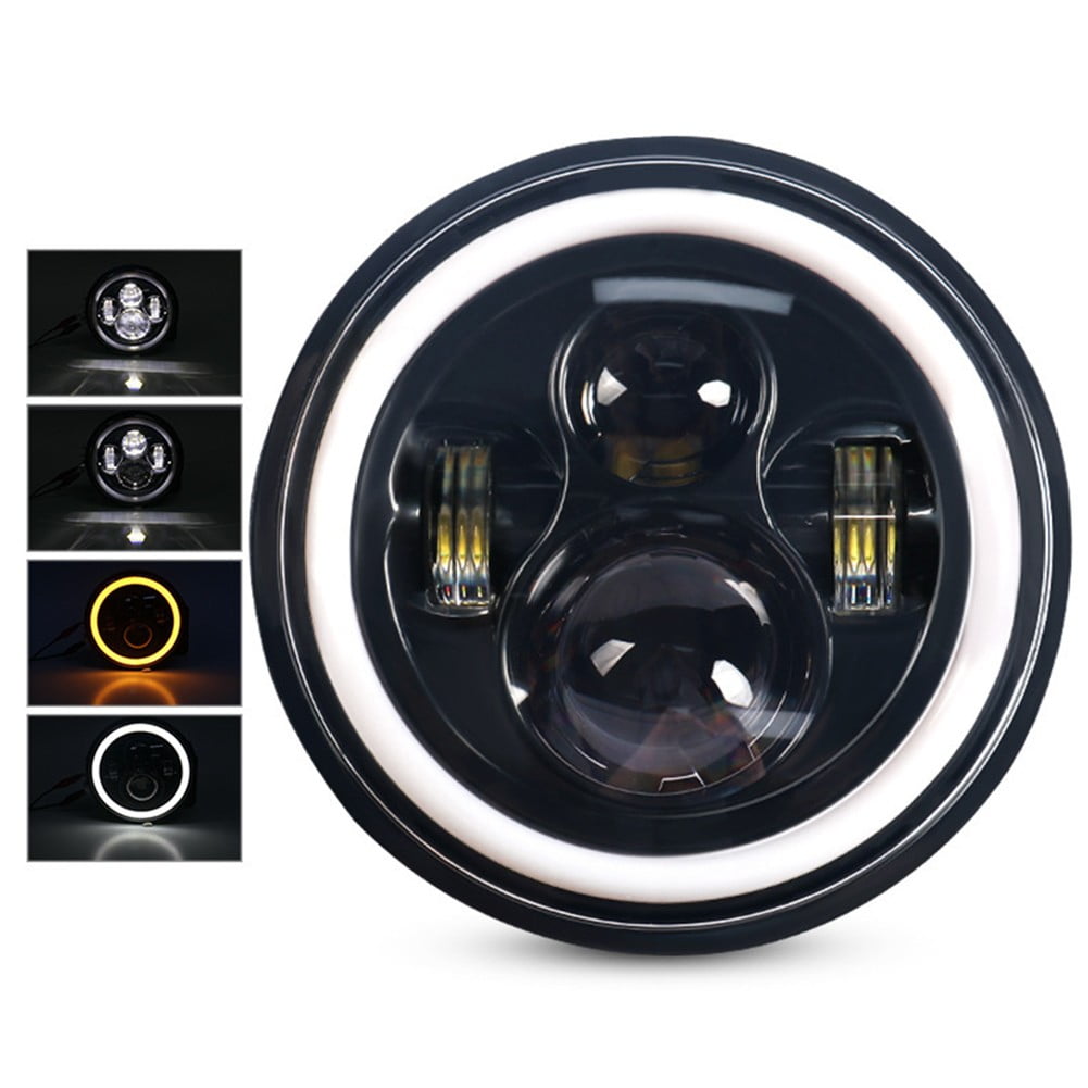 For Moto Car Led 7 Inch Headlight With Halo Motorcycle Headlamp ...