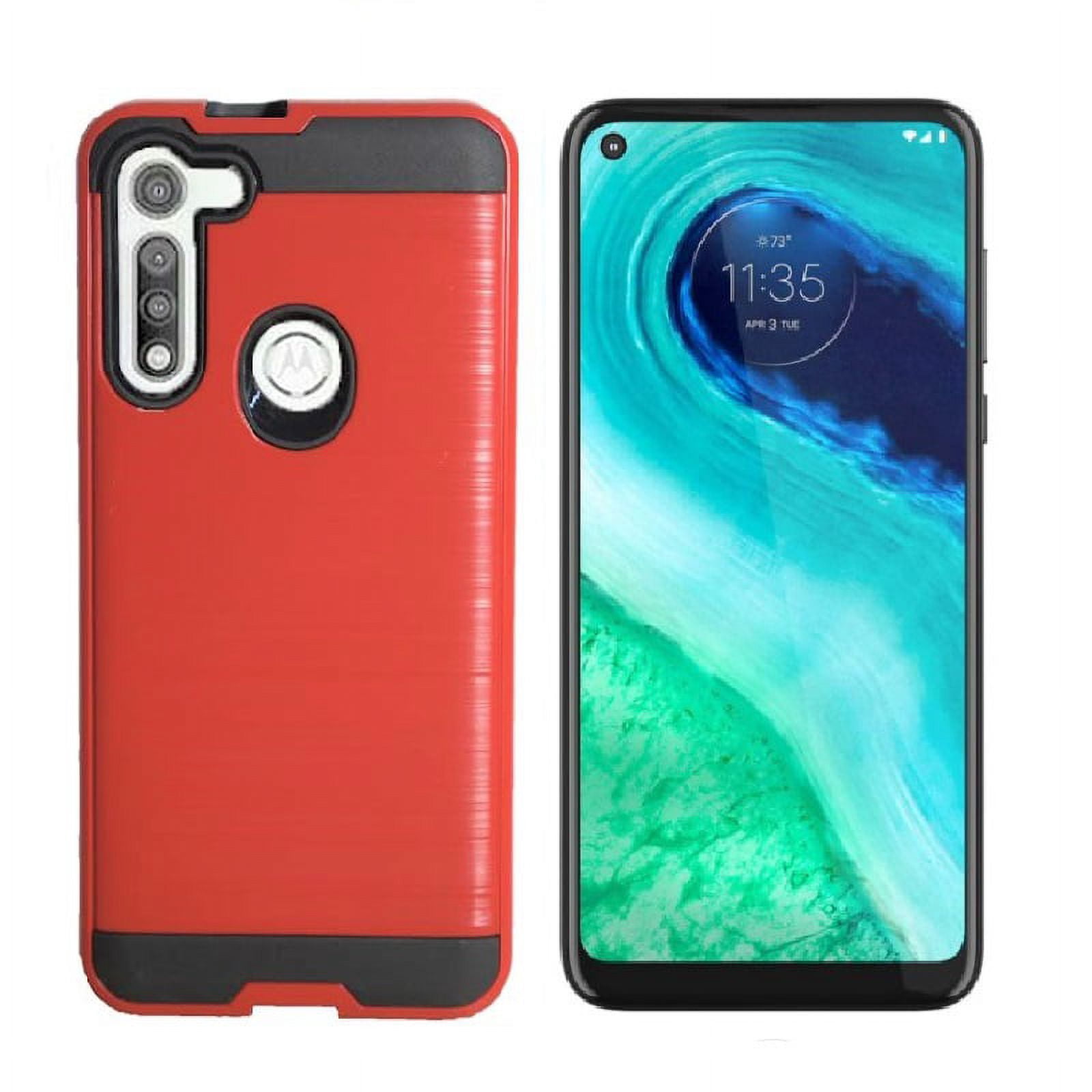 For Moto G Fast / (XT2045), Shock Resistant Slim Brushed Texture ...