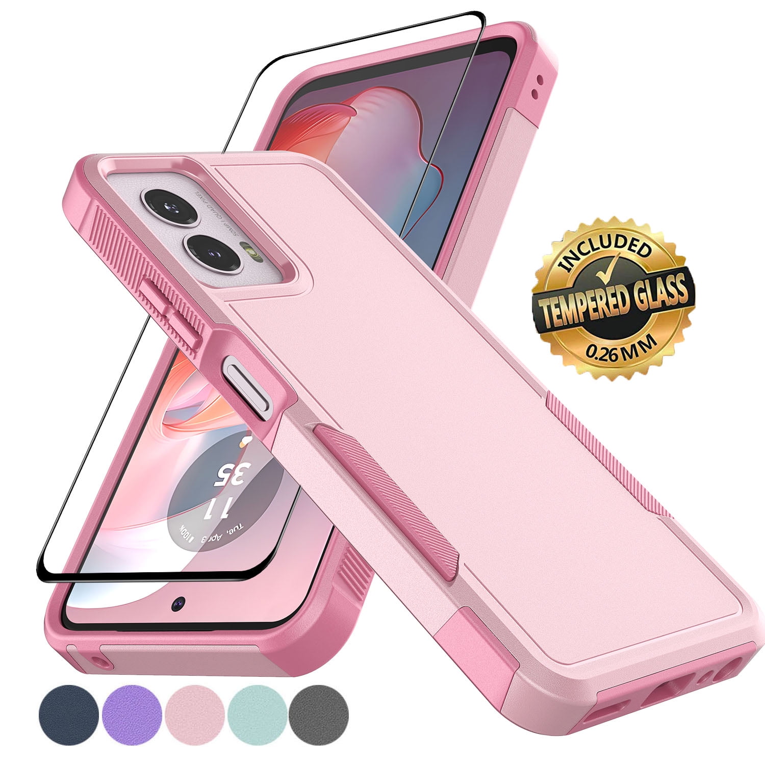 For Moto G Power 5G 2024 Case with Glass Screen Protector, Tekcoo Heavy ...