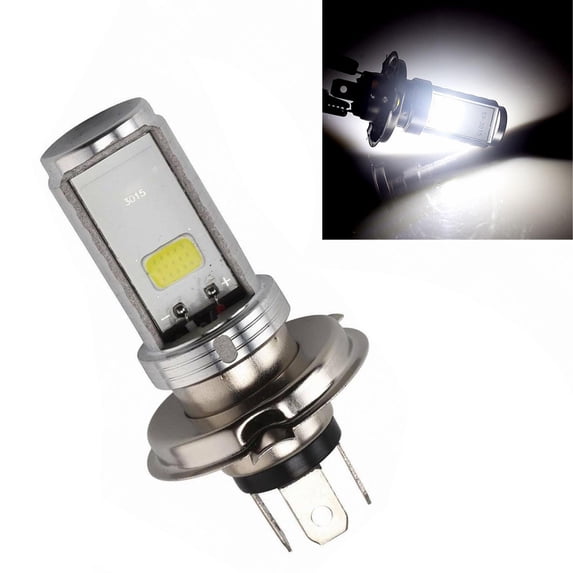 For Motorcycle H4 6500K LED Hi/Lo Beam Front Light Bulb Super Bright ...