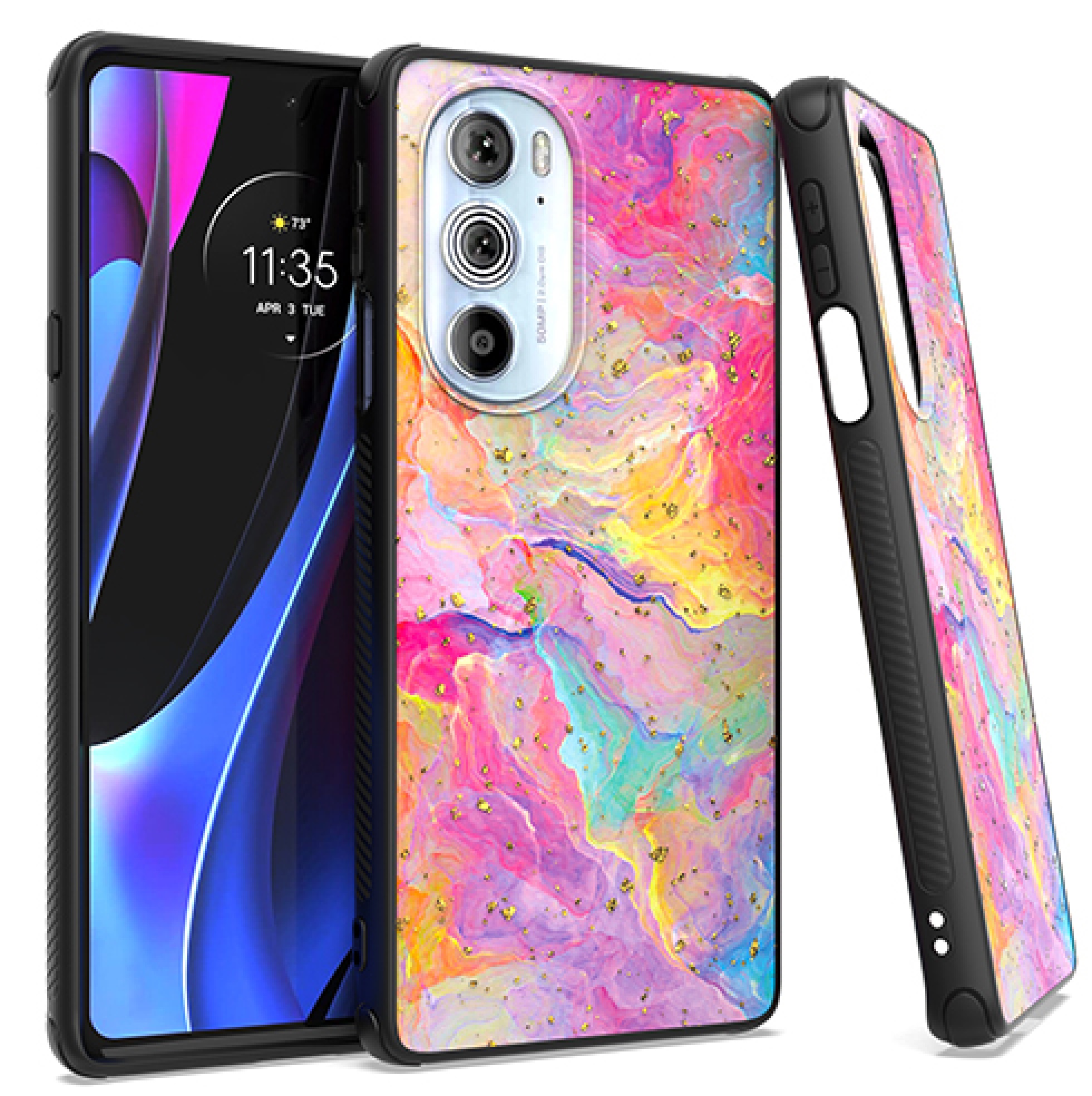 For Motorola Edge+ Edge Plus 2022 XT2201DL Glitter Cover Phone Case - Rainbow - Walmart Business ...