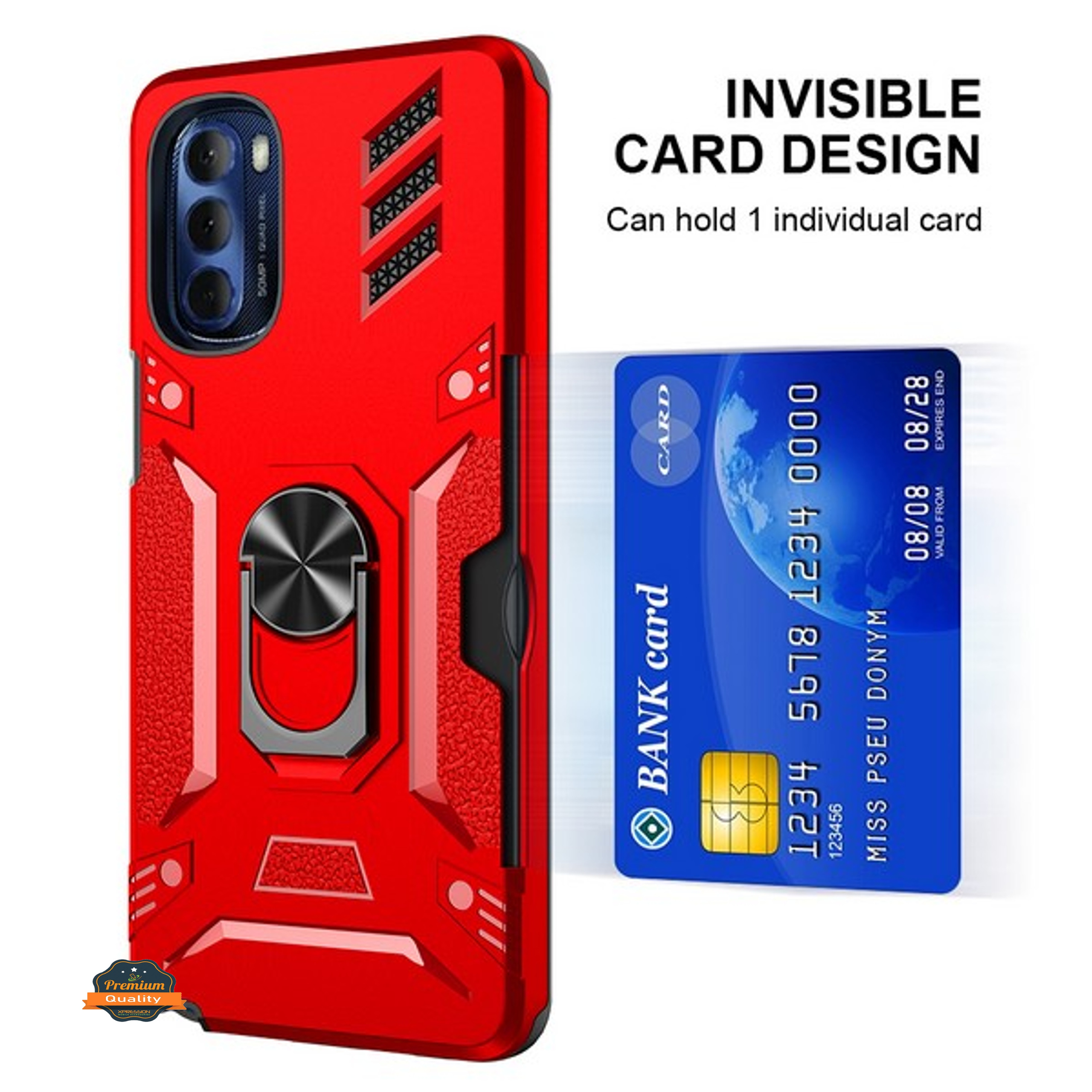 For Motorola Moto G Play 2023 Invisible Wallet Credit Card Holder with ...