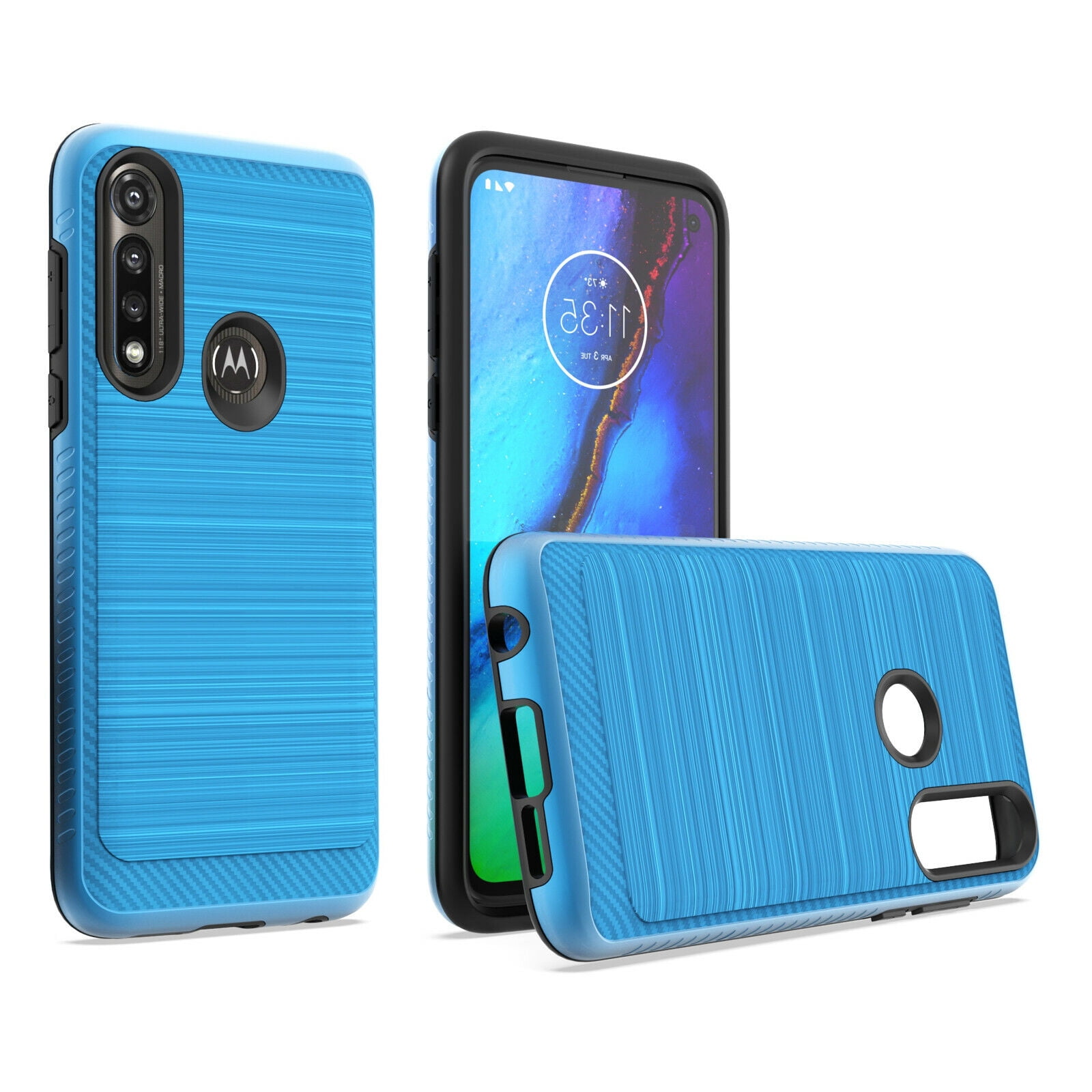 For Motorola Moto G Power XT2041DL Slim Lining Brushed Hybrid Phone ...