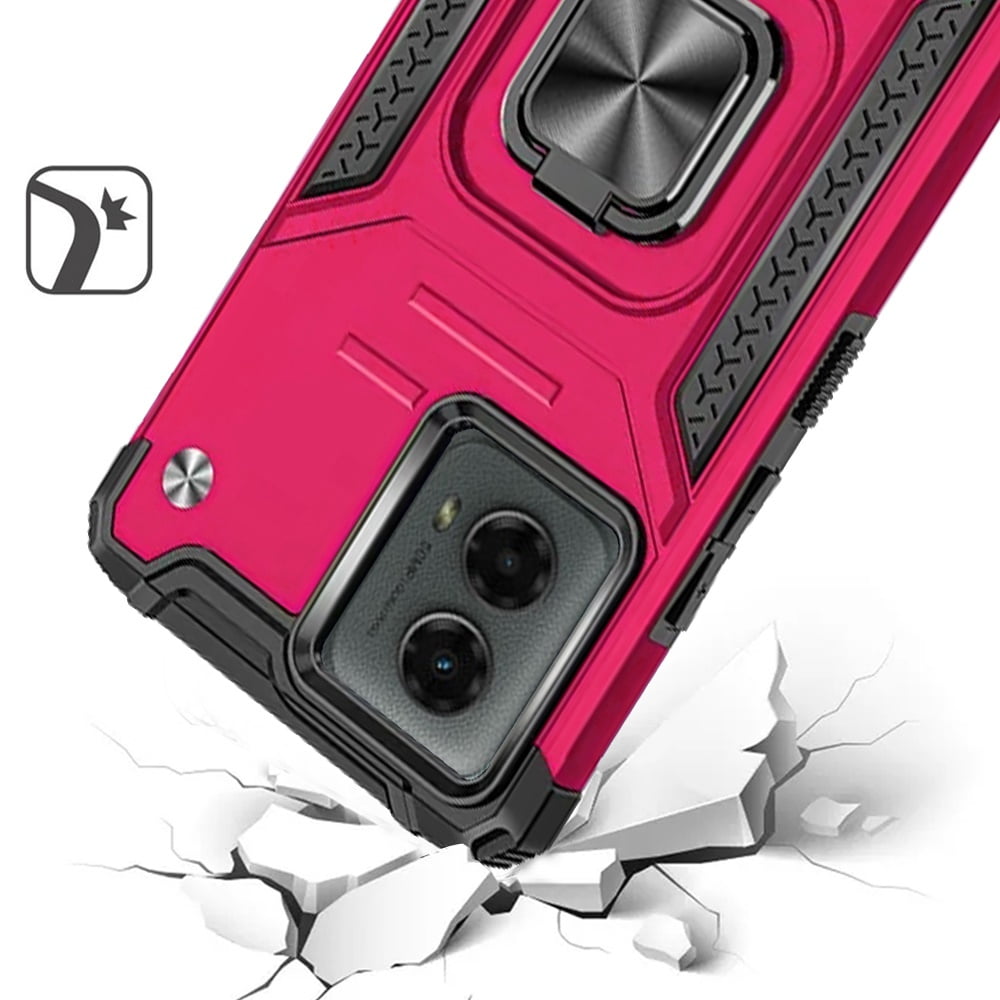 For Motorola Moto G Stylus 5G 2024 Robust Magnetic Kickstand Hybrid Case Cover - Hot Pink ...