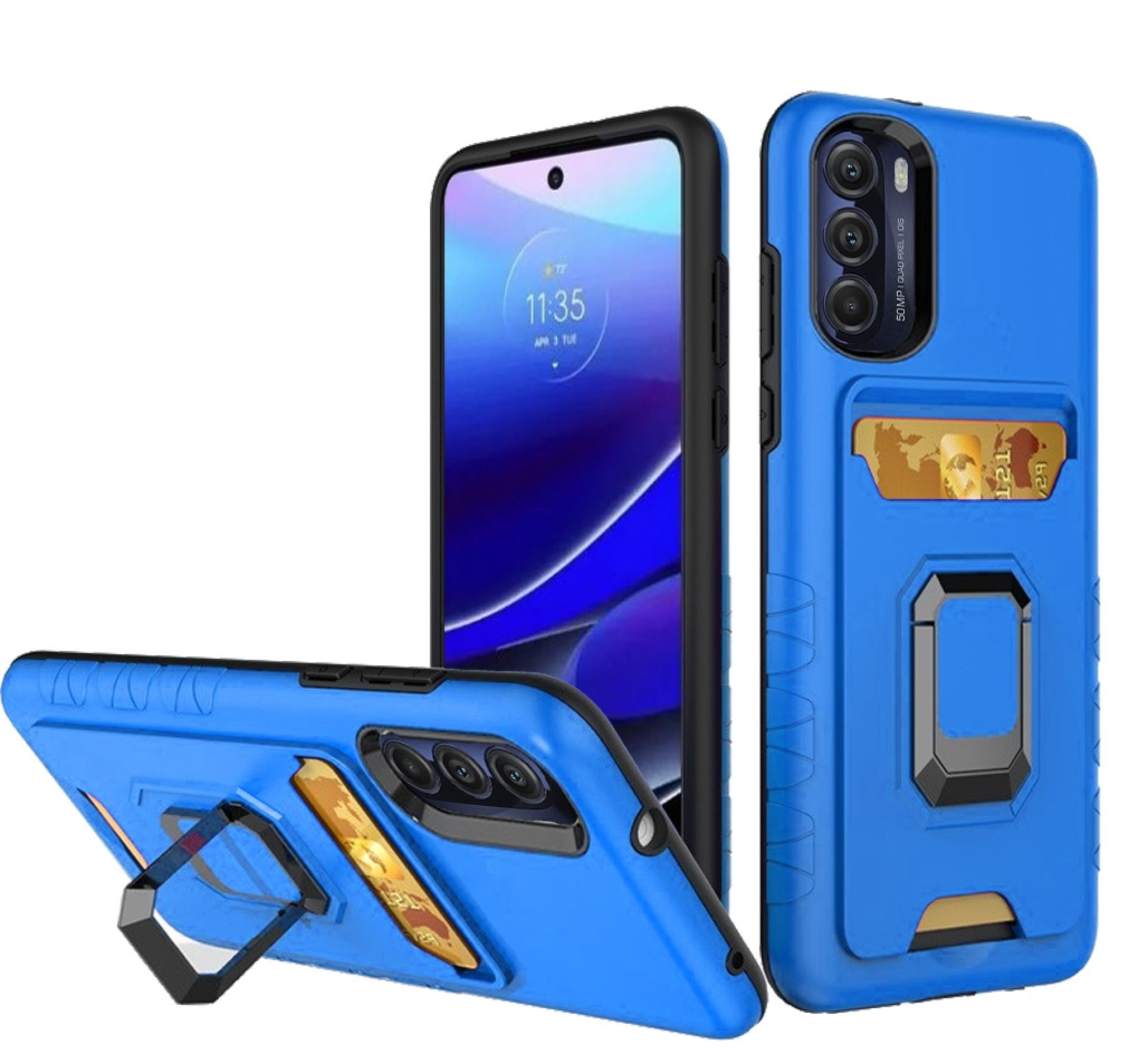 For Motorola Moto G Stylus 5g 2022 XT2215DL Card Holder Stand Cover ...