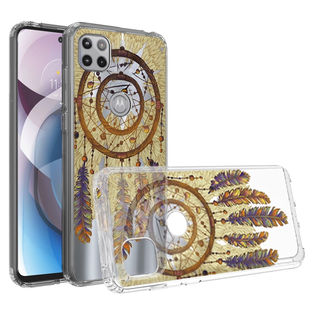 For Motorola Moto One 5G Ace Design Transparent Bumper Hybrid Case ...
