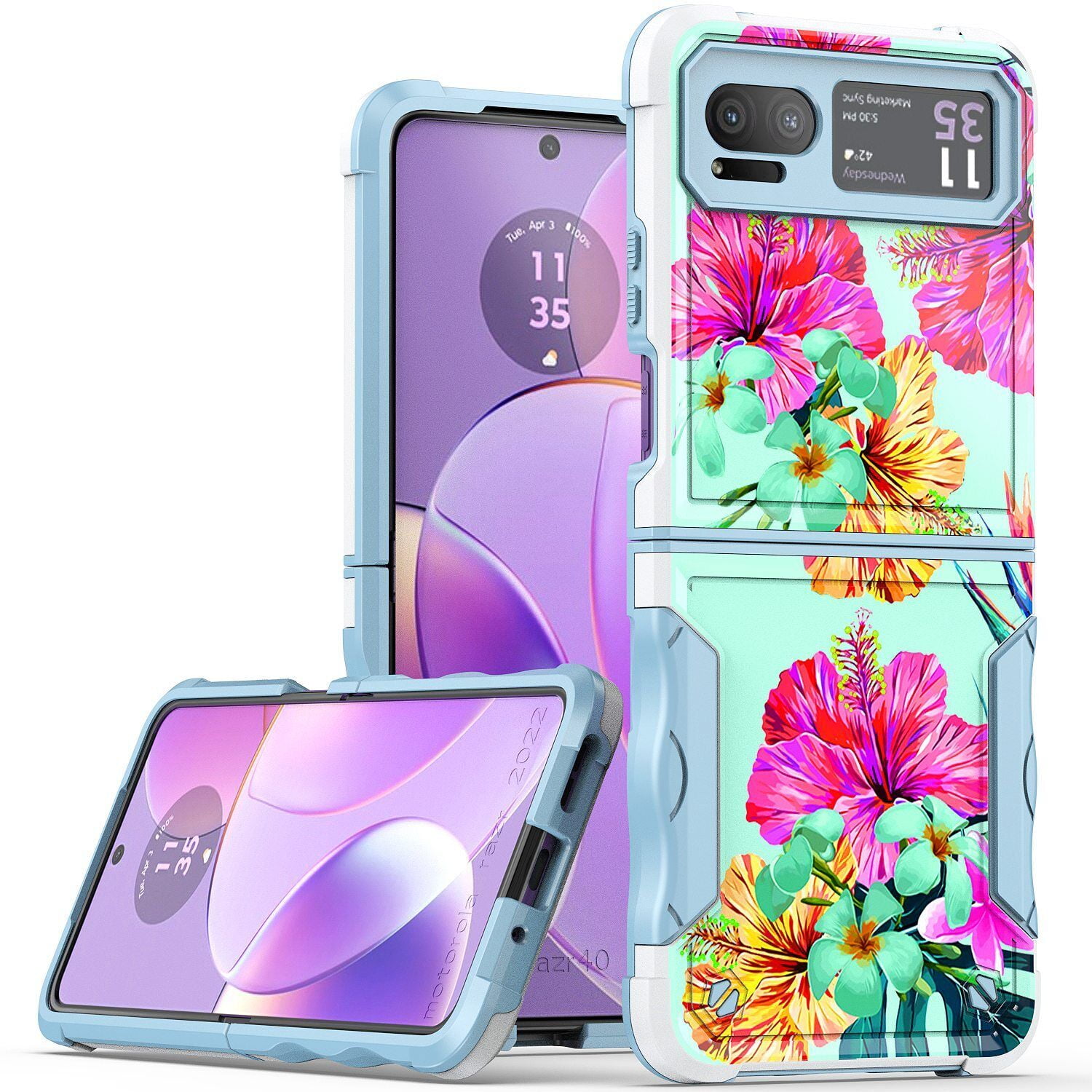 Galaxy Wireless Shockproof Floral Print Rugged Cell Phone Case for ...