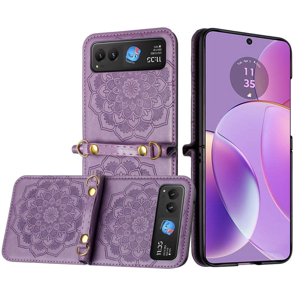 For Motorola Razr 2025 2024 METKASE Embossed Floral Design Case Cover ...